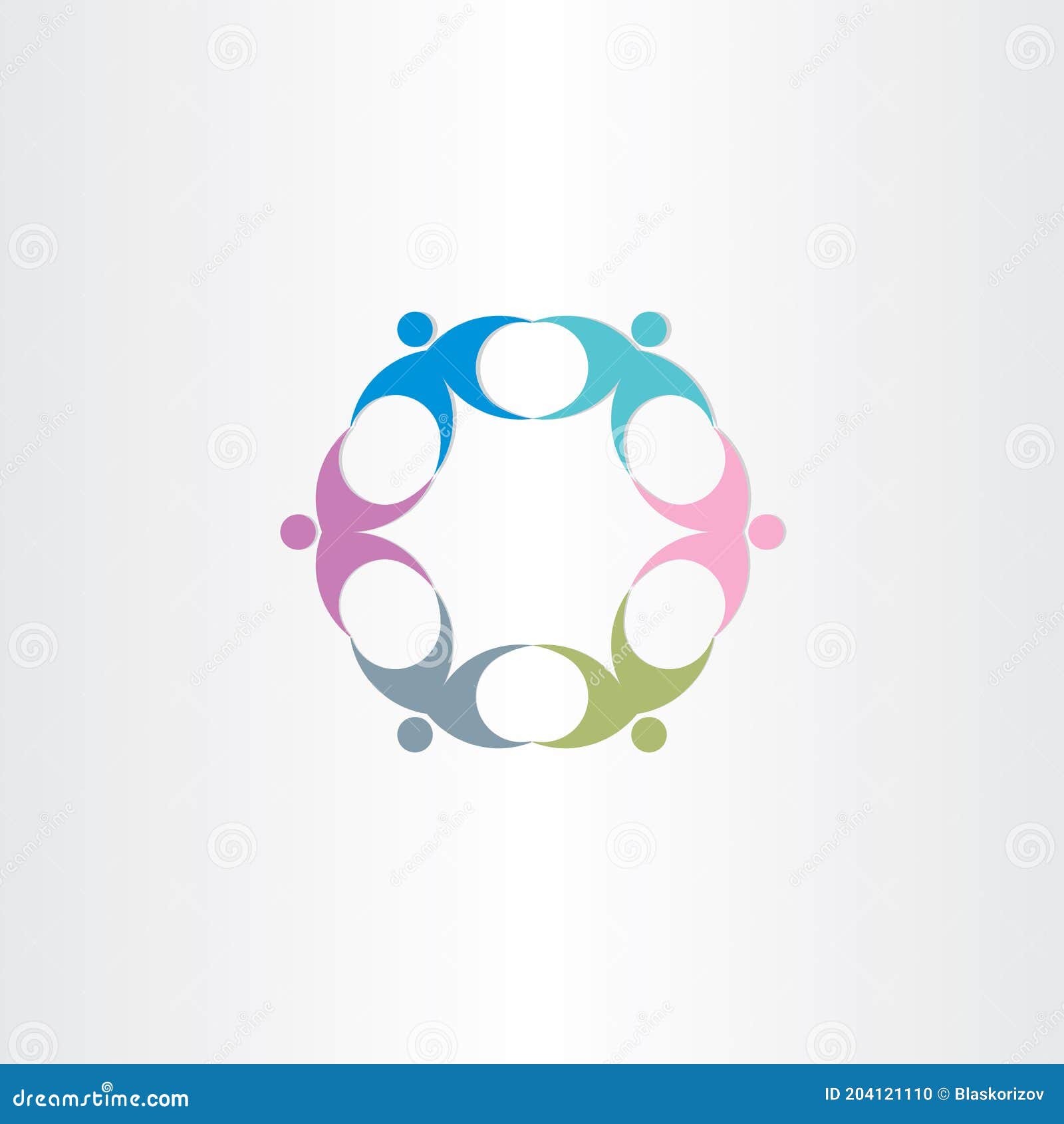 People Teamwork Circle Icon Stock Vector - Illustration of design ...