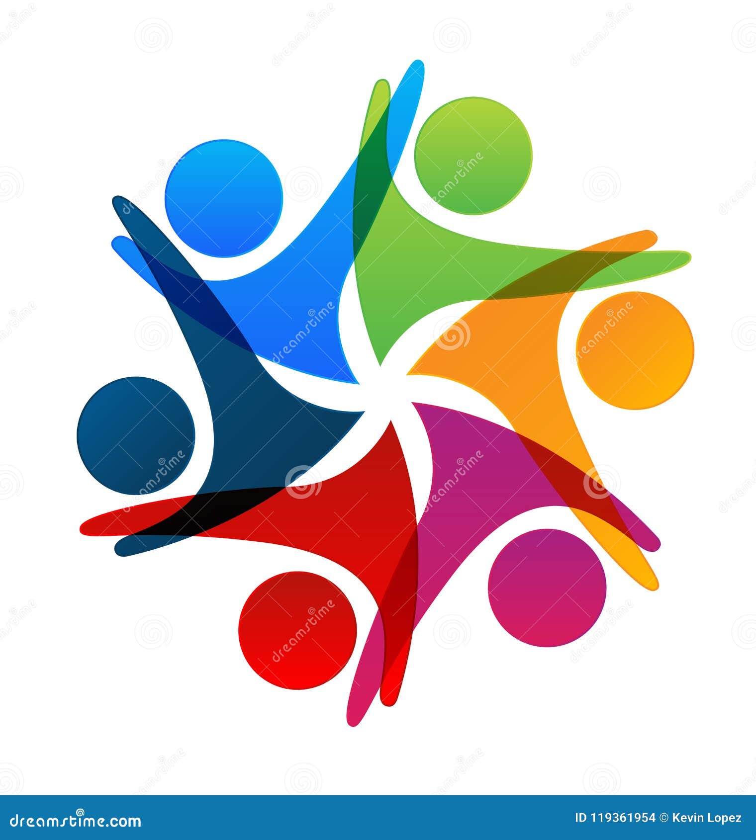 People Teamwork Concept Circle Group Vector Stock Vector - Illustration ...