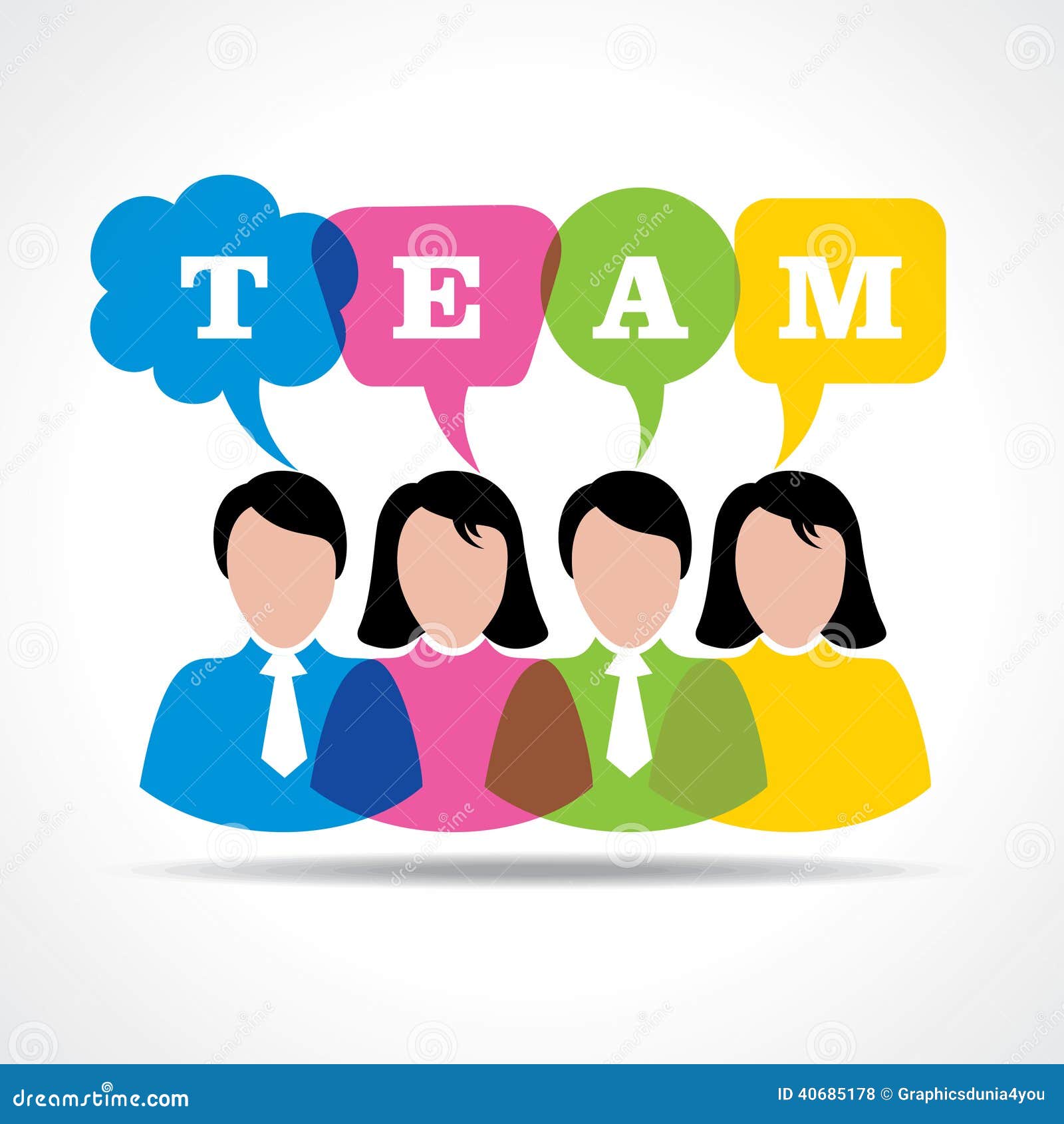 People Teamwork Concept with Message Bubble Stock Vector - Illustration ...