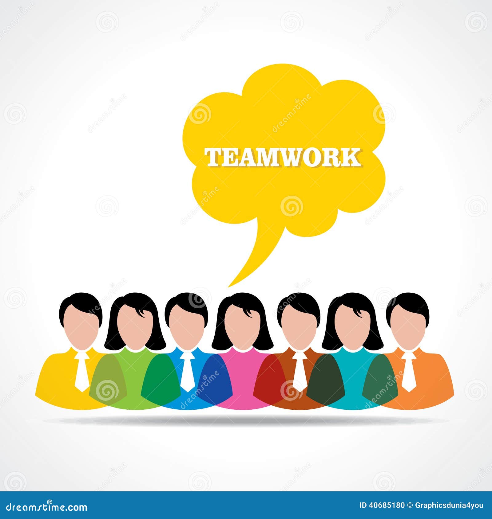 People Teamwork Concept with Message Bubble Stock Vector - Illustration ...