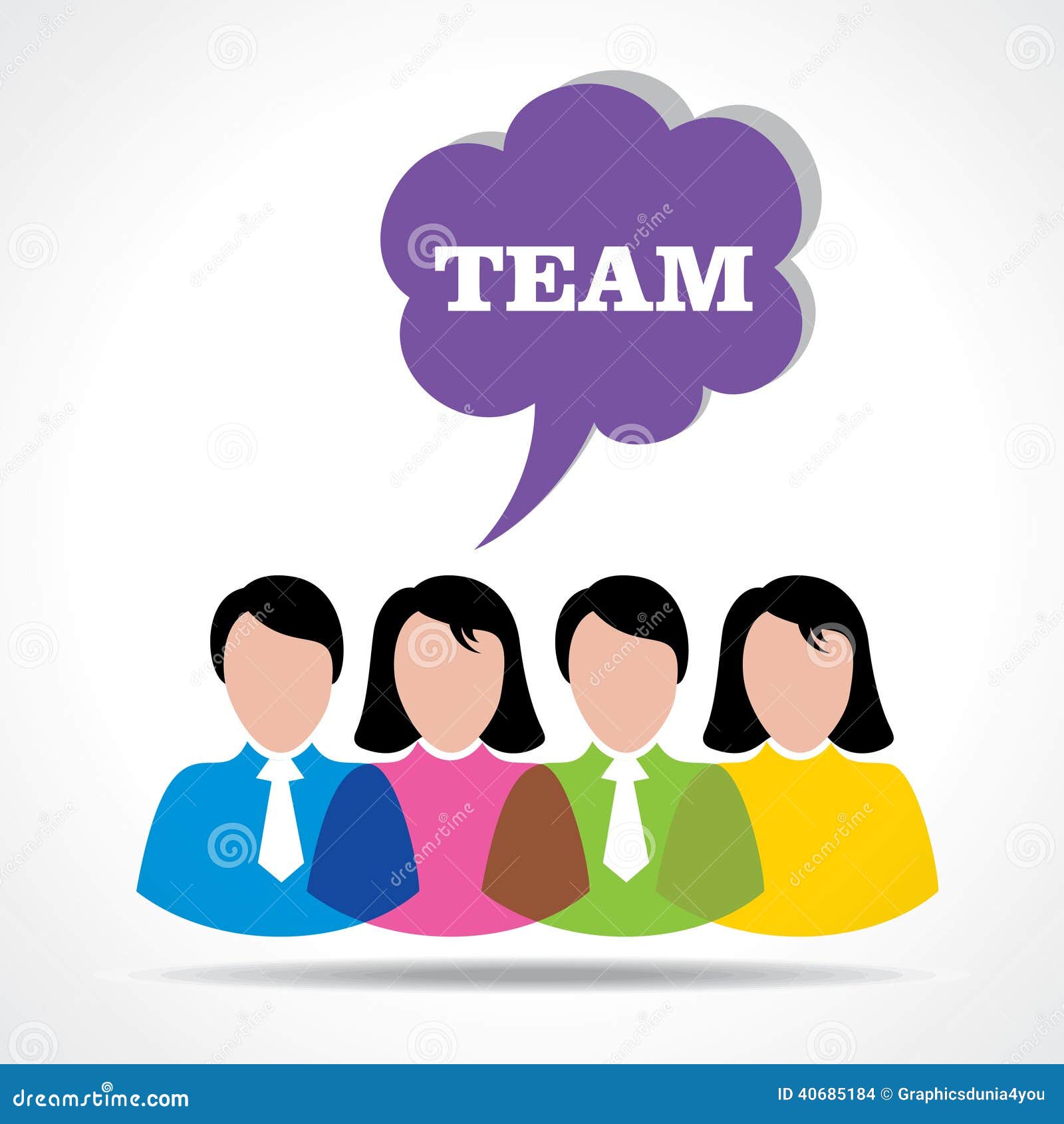 People Teamwork Concept with Message Bubble Stock Vector - Illustration ...