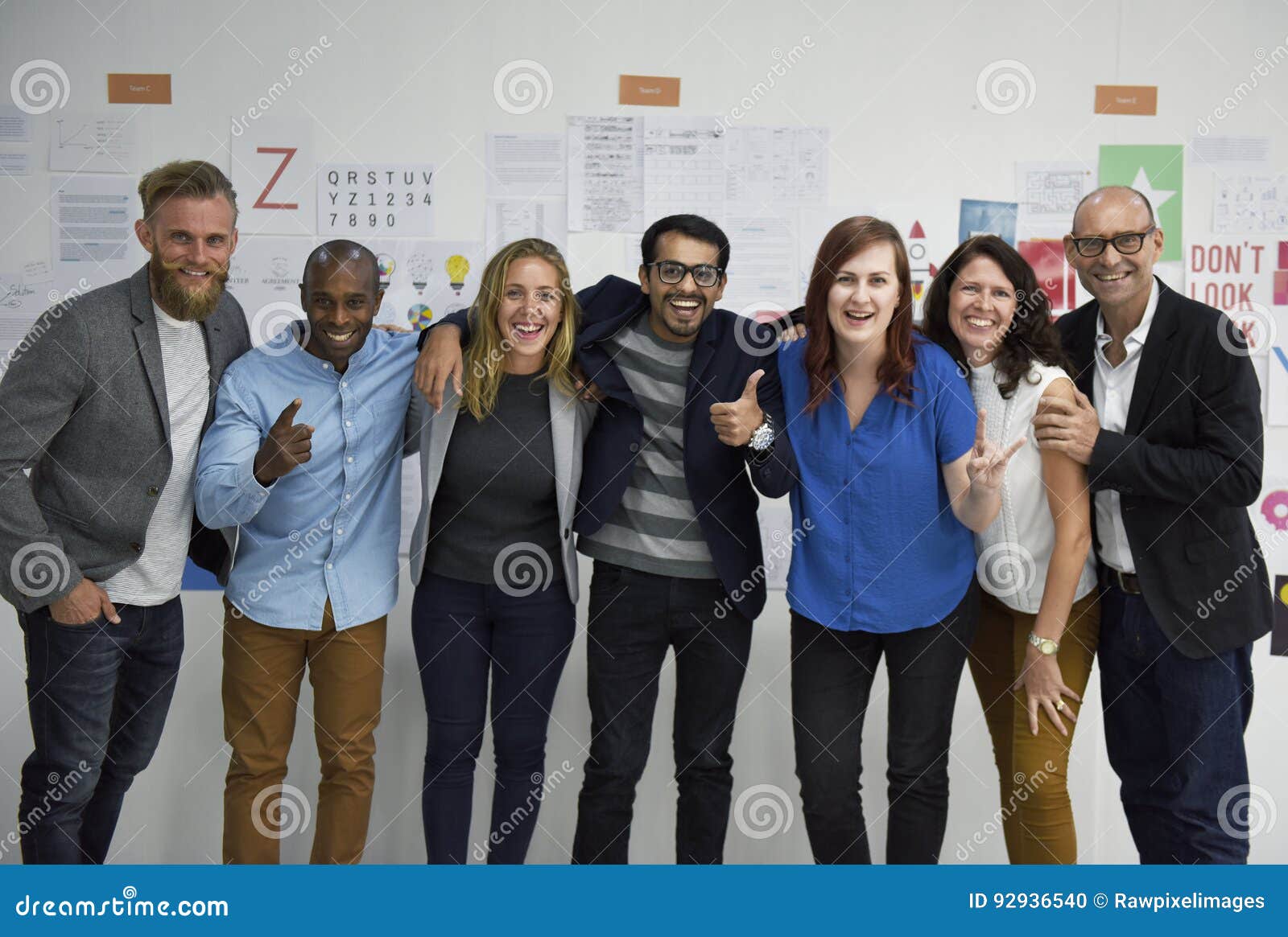 People Teamwork Cooperation Workshop Standing in a Row Stock Photo ...
