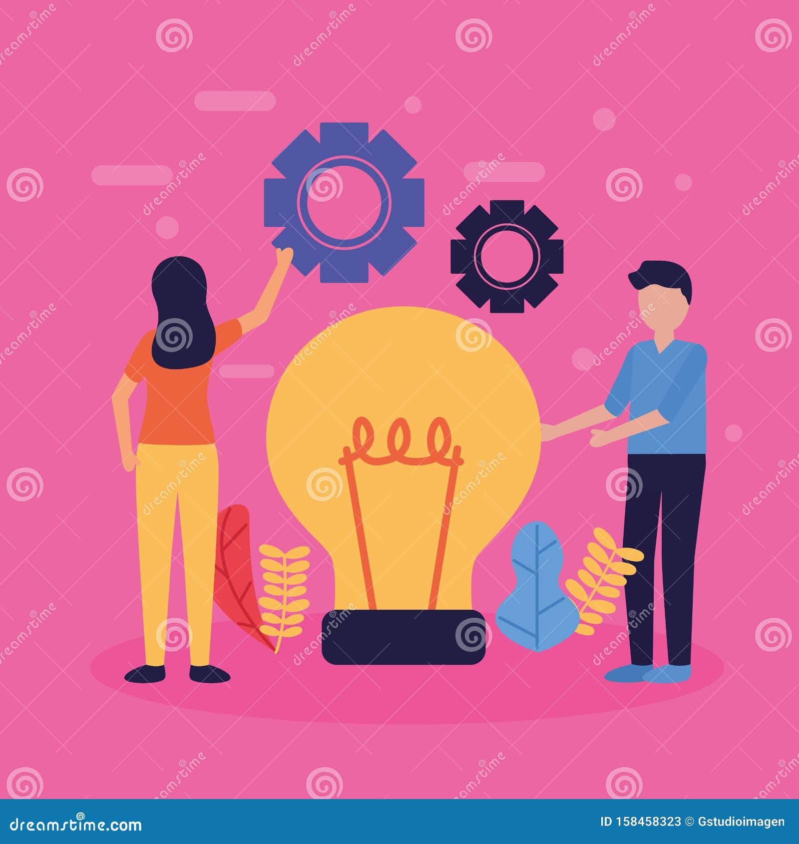 People Teamwork Flat Design Image Stock Illustration - Illustration of ...
