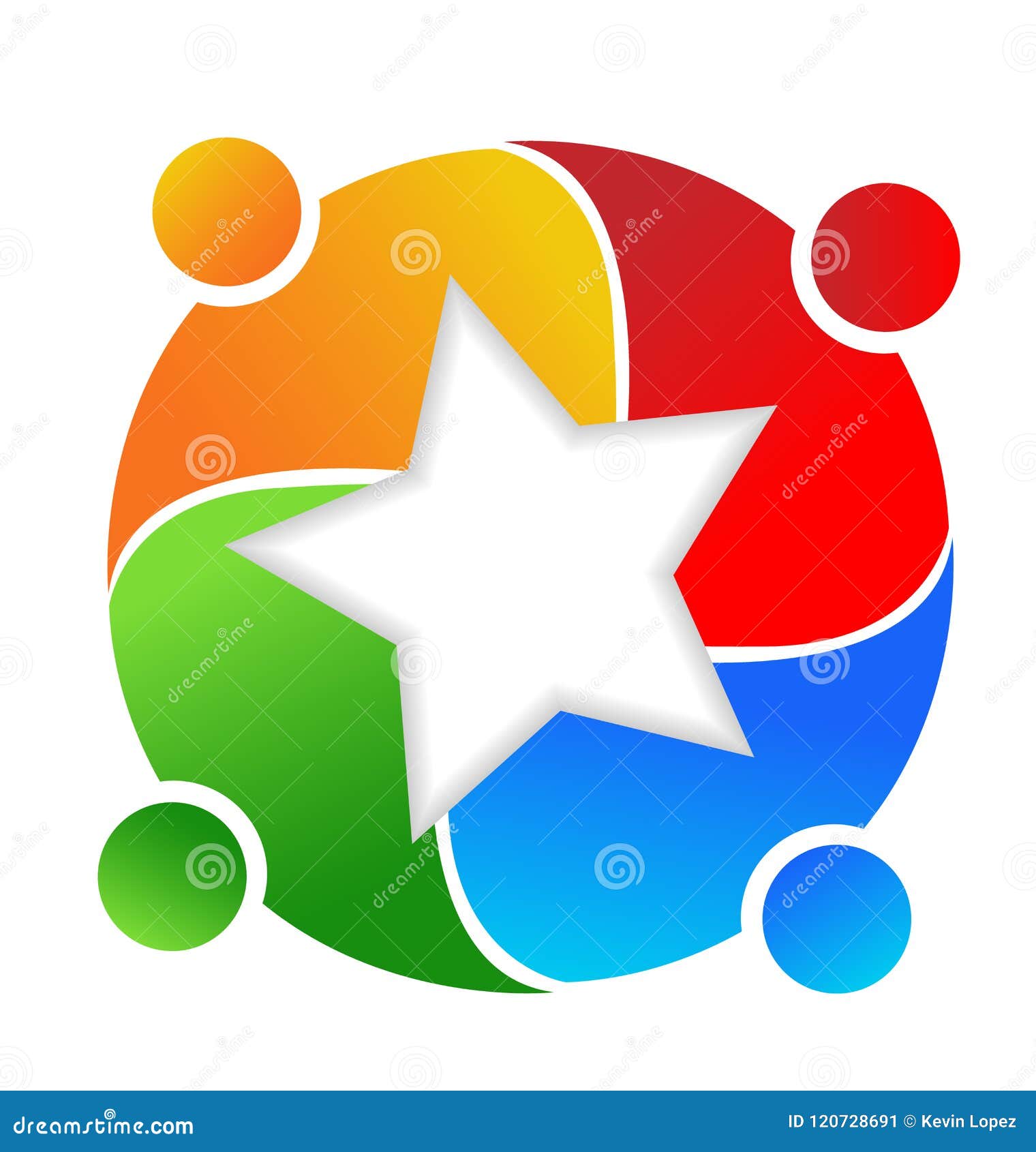 People Teamwork Forming a Star Shape, Vector Logo Stock Vector ...