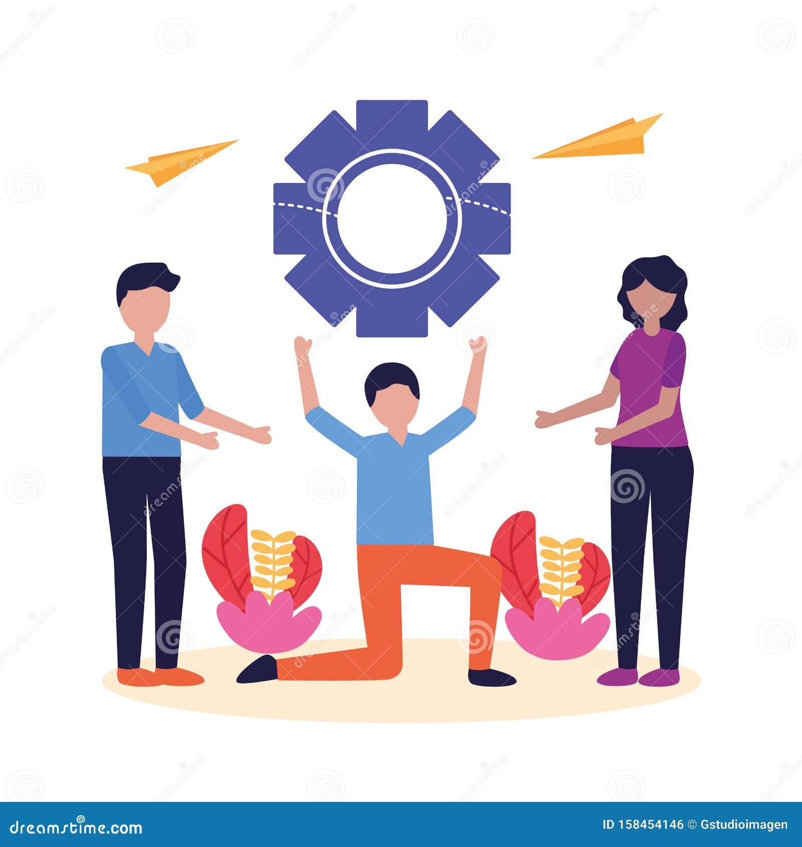 People with Teamwork Icon Vector Design Stock Illustration ...