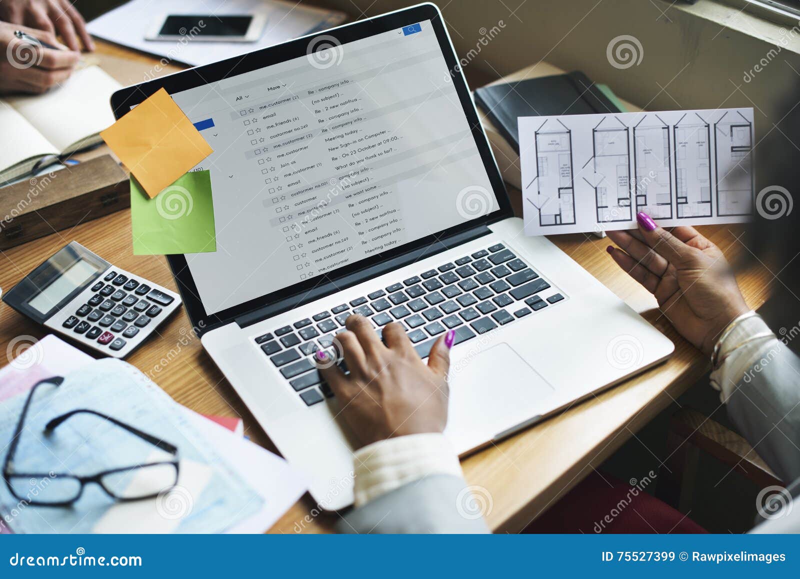 People Teamwork Laptop Technology Working Email Concept Stock Image ...