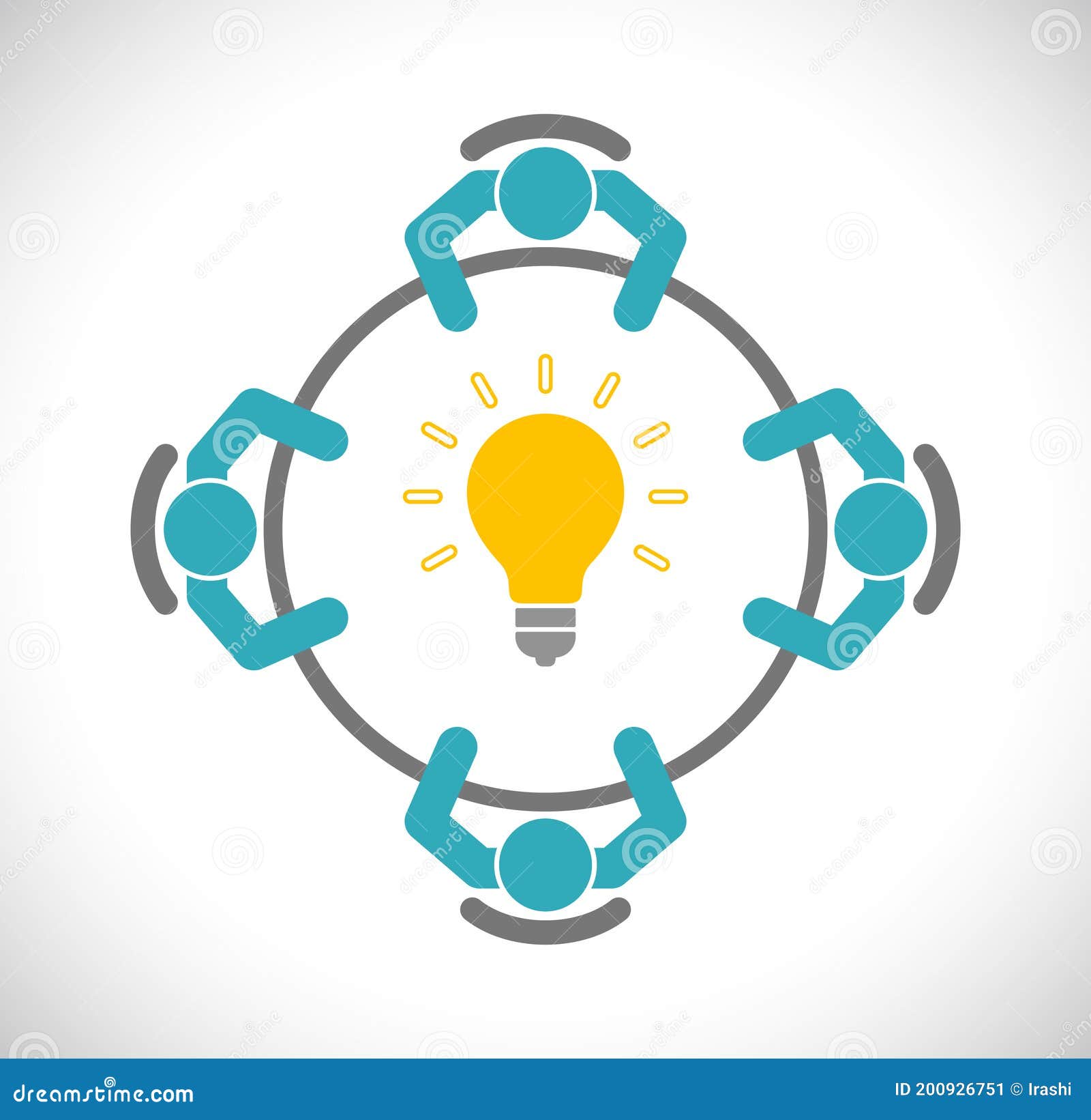 People teamwork lightbulb stock vector. Illustration of people - 200926751