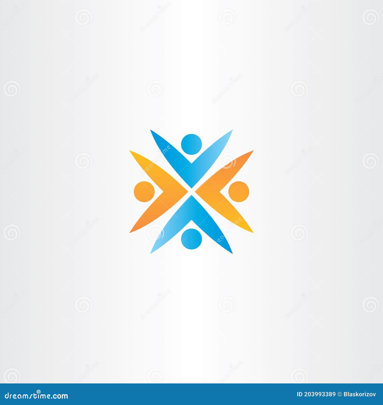 People Teamwork Orange Blue Vector Logo Sign Stock Vector ...