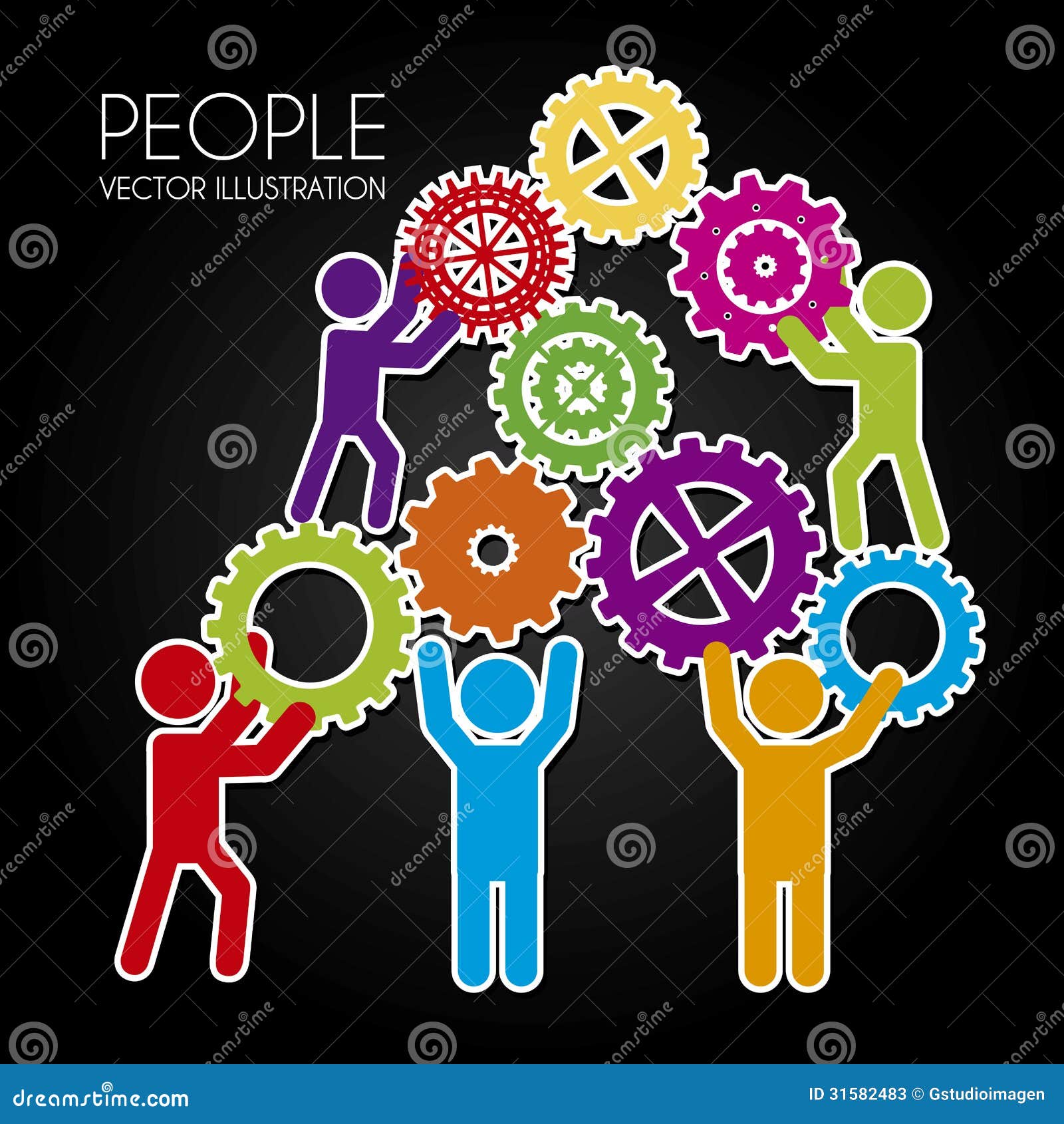 People teamwork stock vector. Illustration of abstract - 31582483