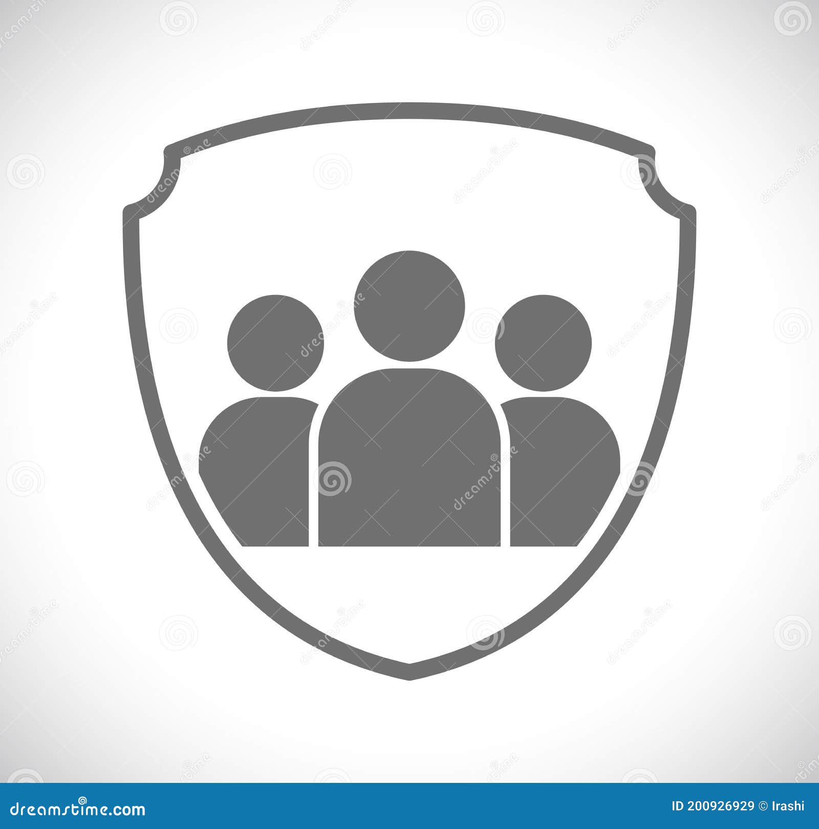 People teamwork shield stock vector. Illustration of person - 200926929