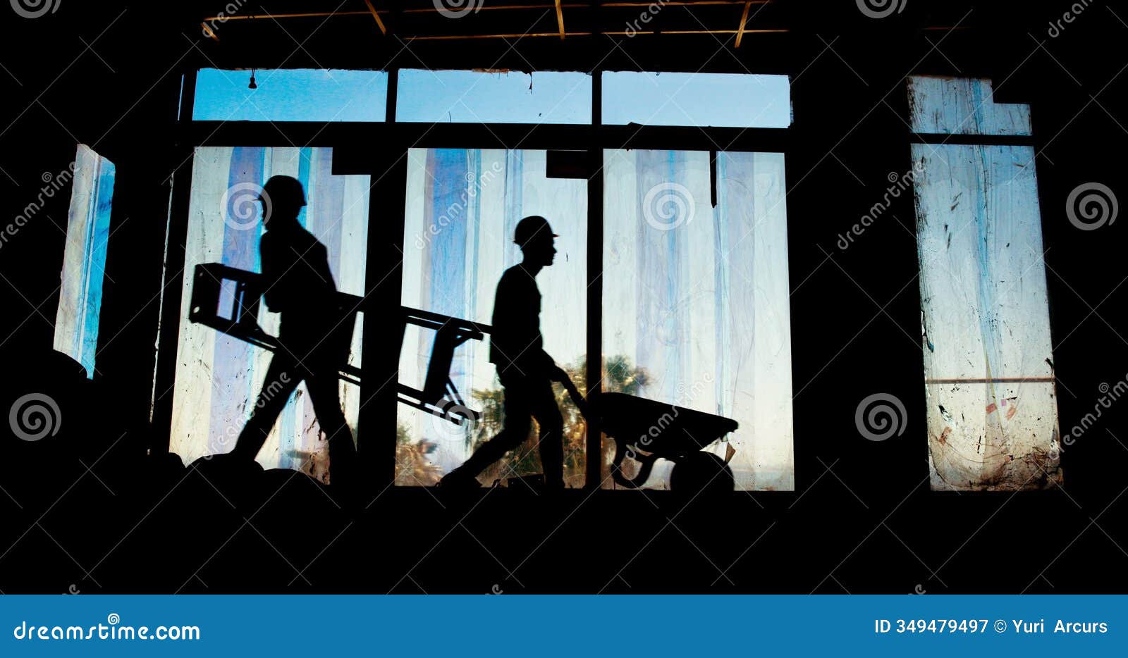 People, Teamwork and Silhouette on Construction Site for Urban ...
