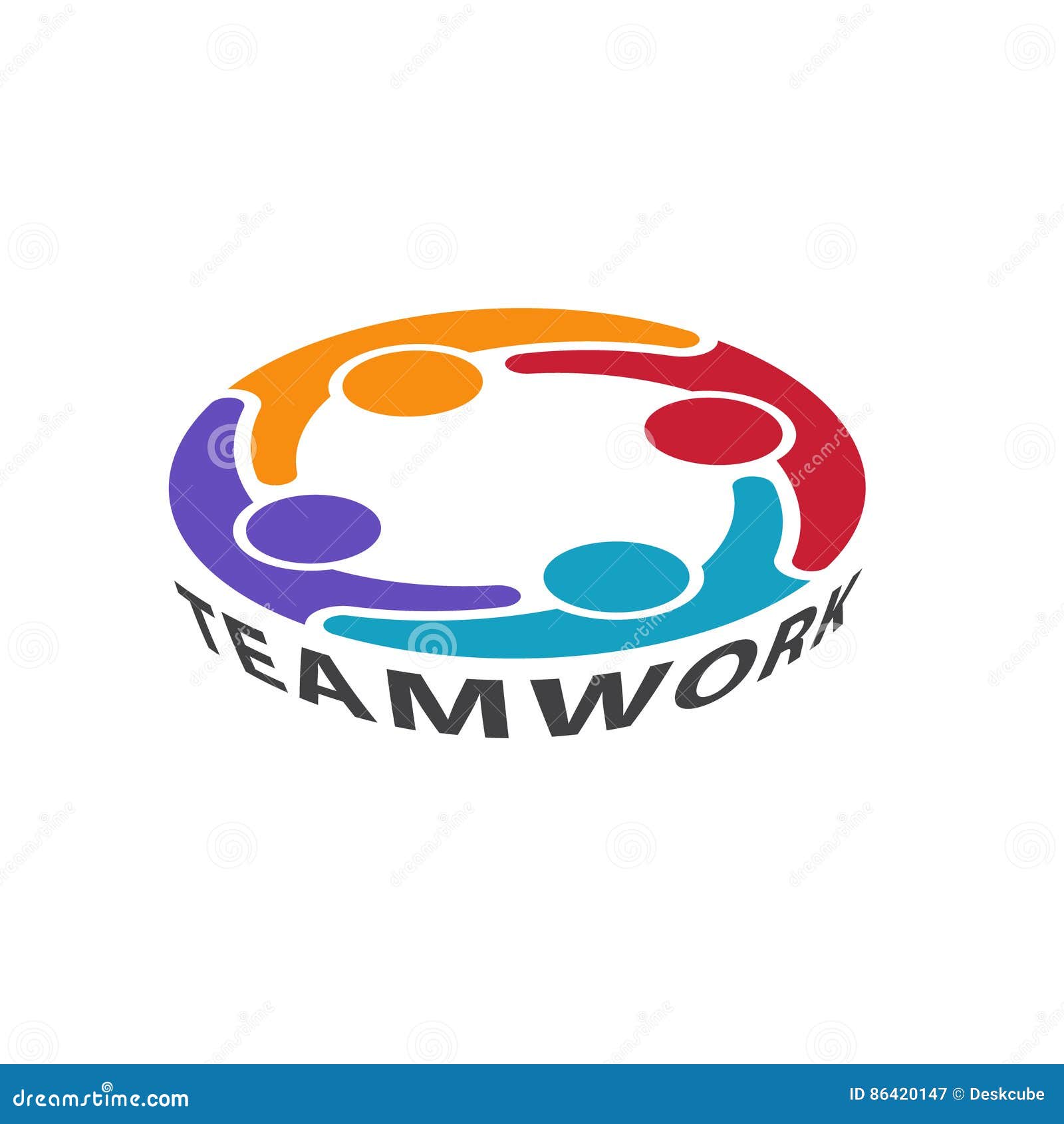 People Interlaced Heart Group Logo Vector Illustration | CartoonDealer ...