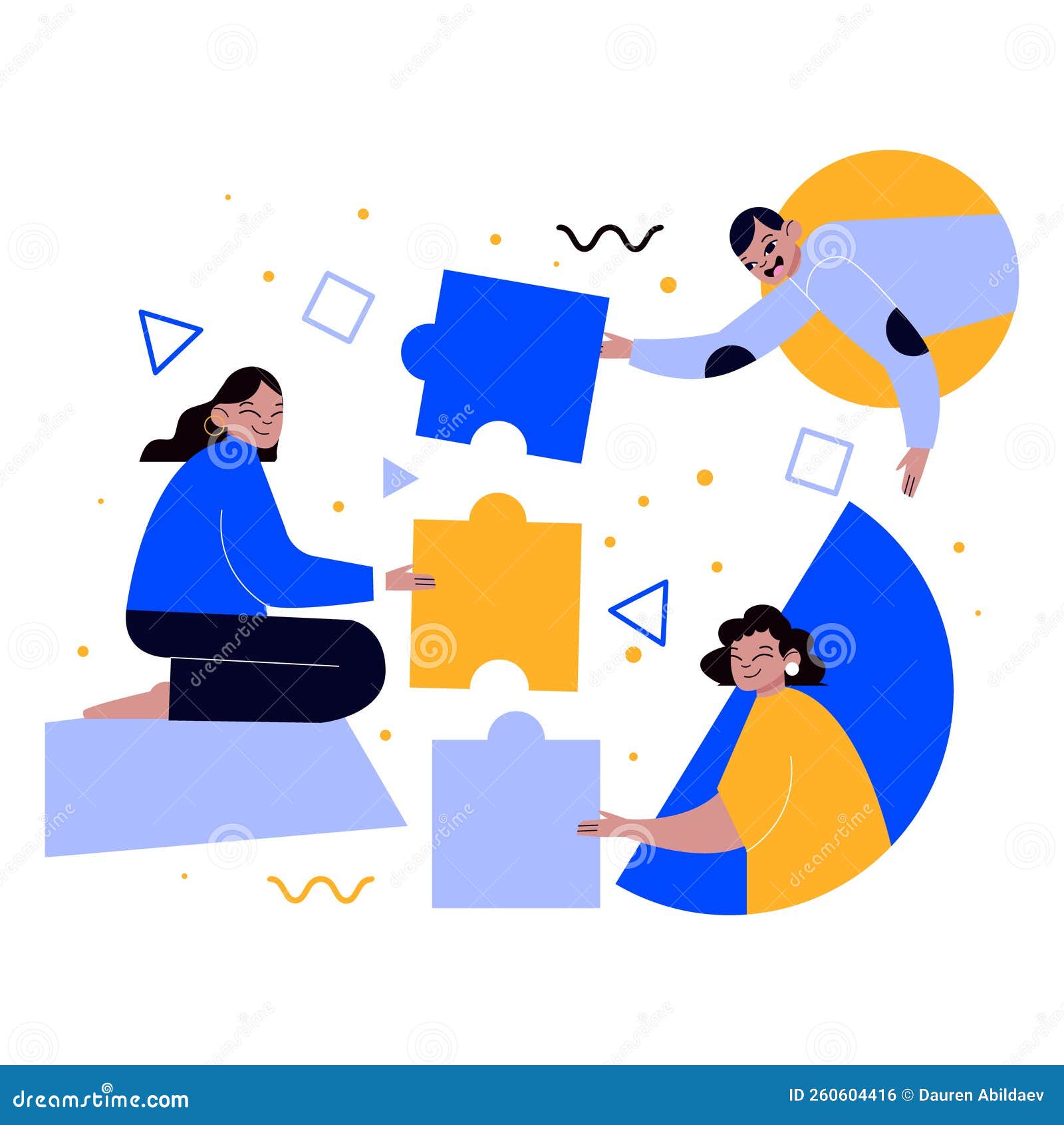 People Teamworking Project Illustrated Vector Illustration. Stock ...