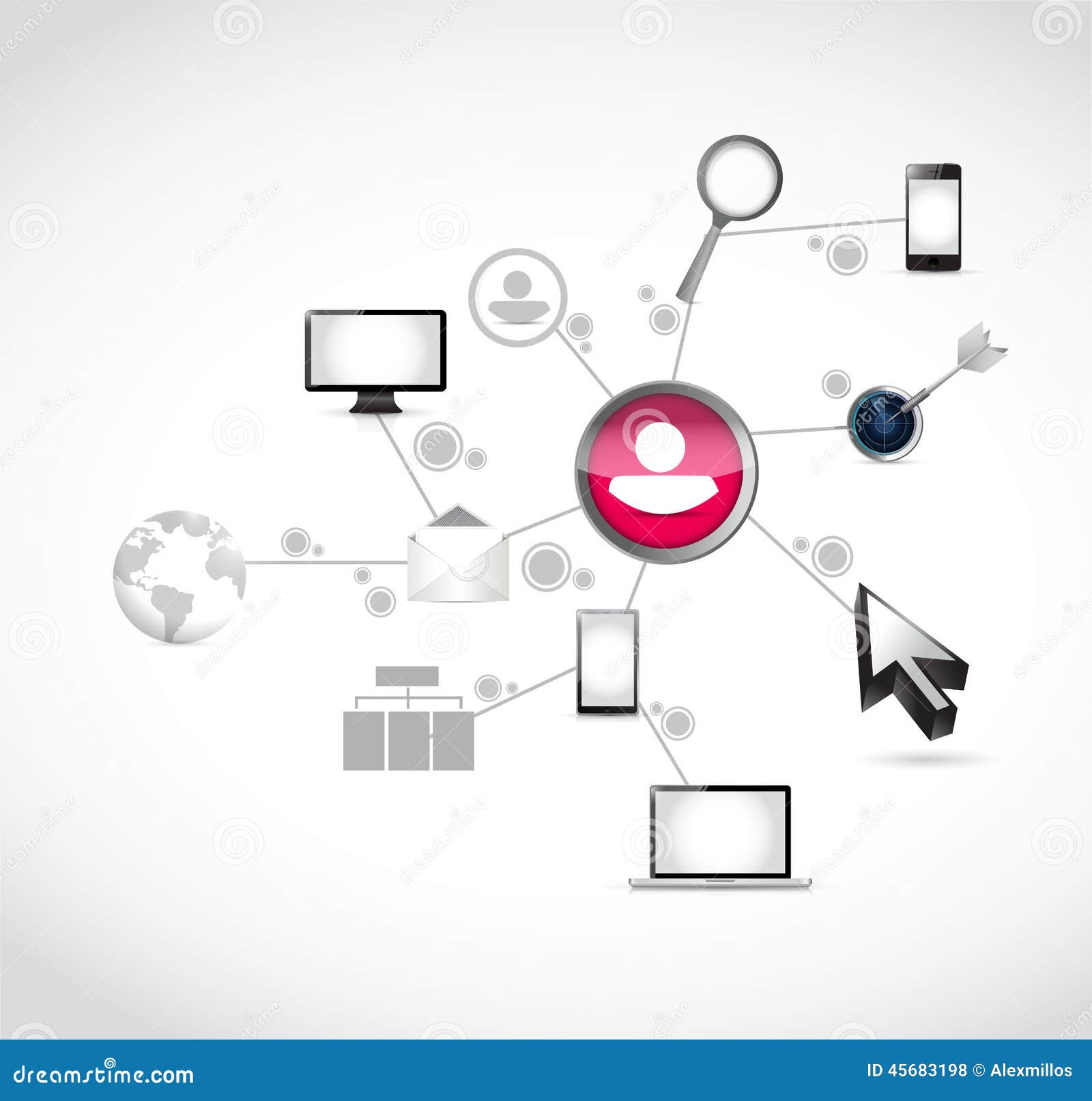 People Technology Network Diagram Stock Illustration - Illustration of ...