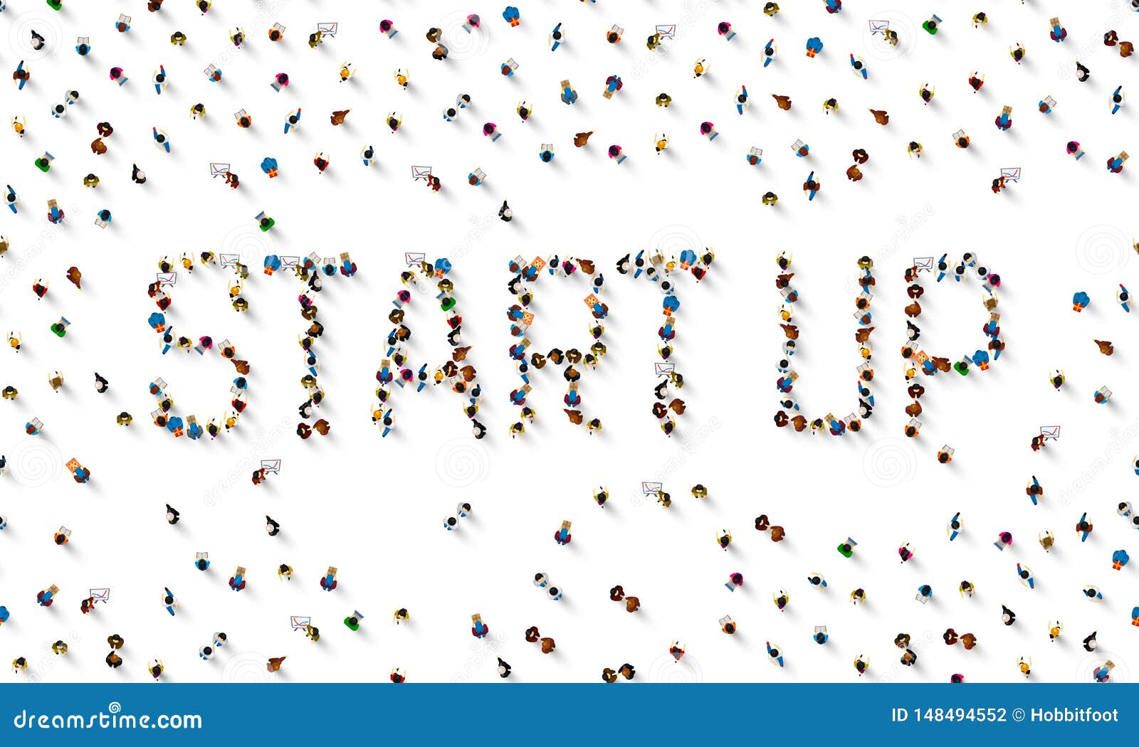 People Text Start Up on the White Background. Stock Vector ...