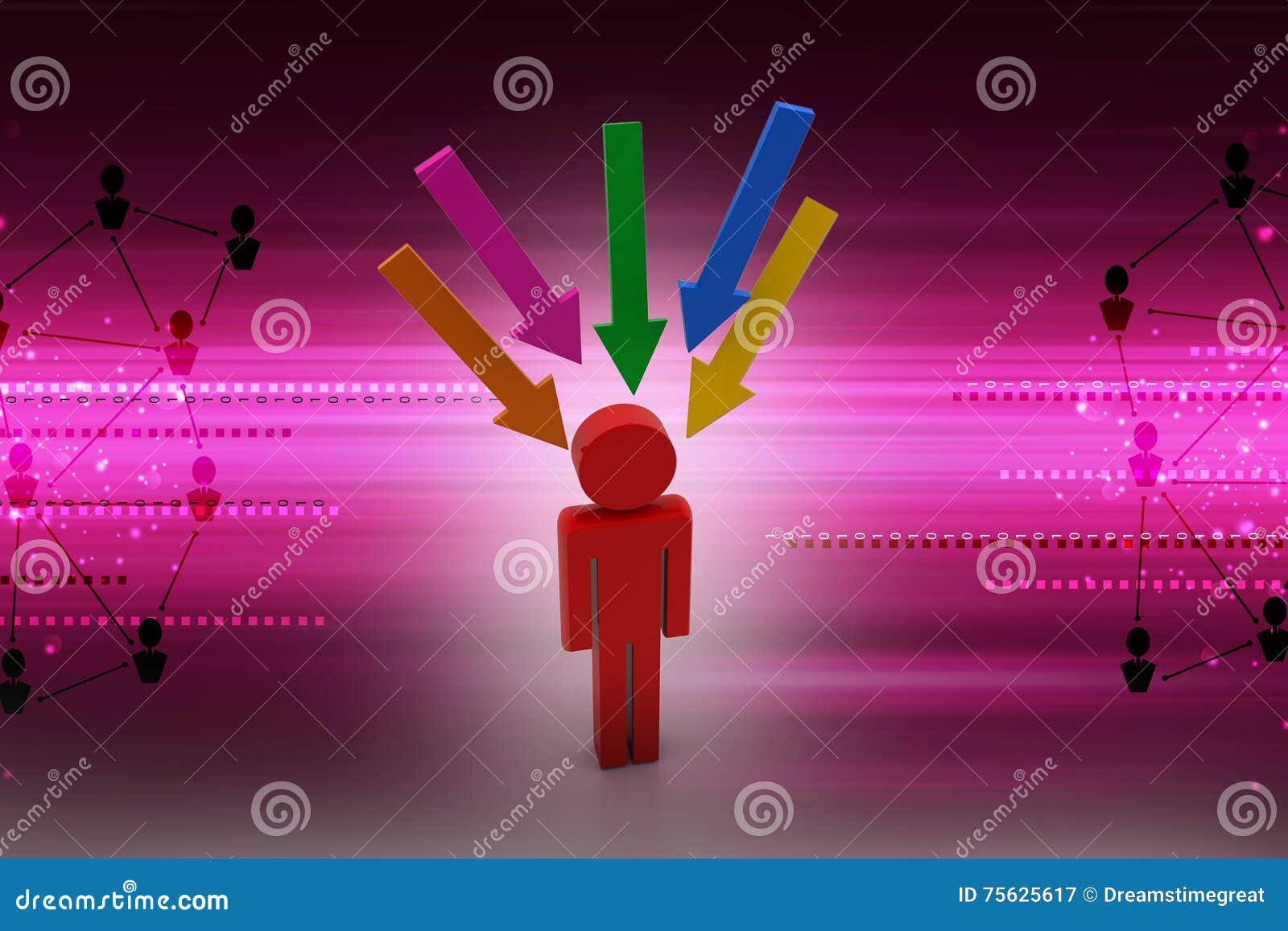 People Thinking Different Ways Stock Illustration - Illustration of ...