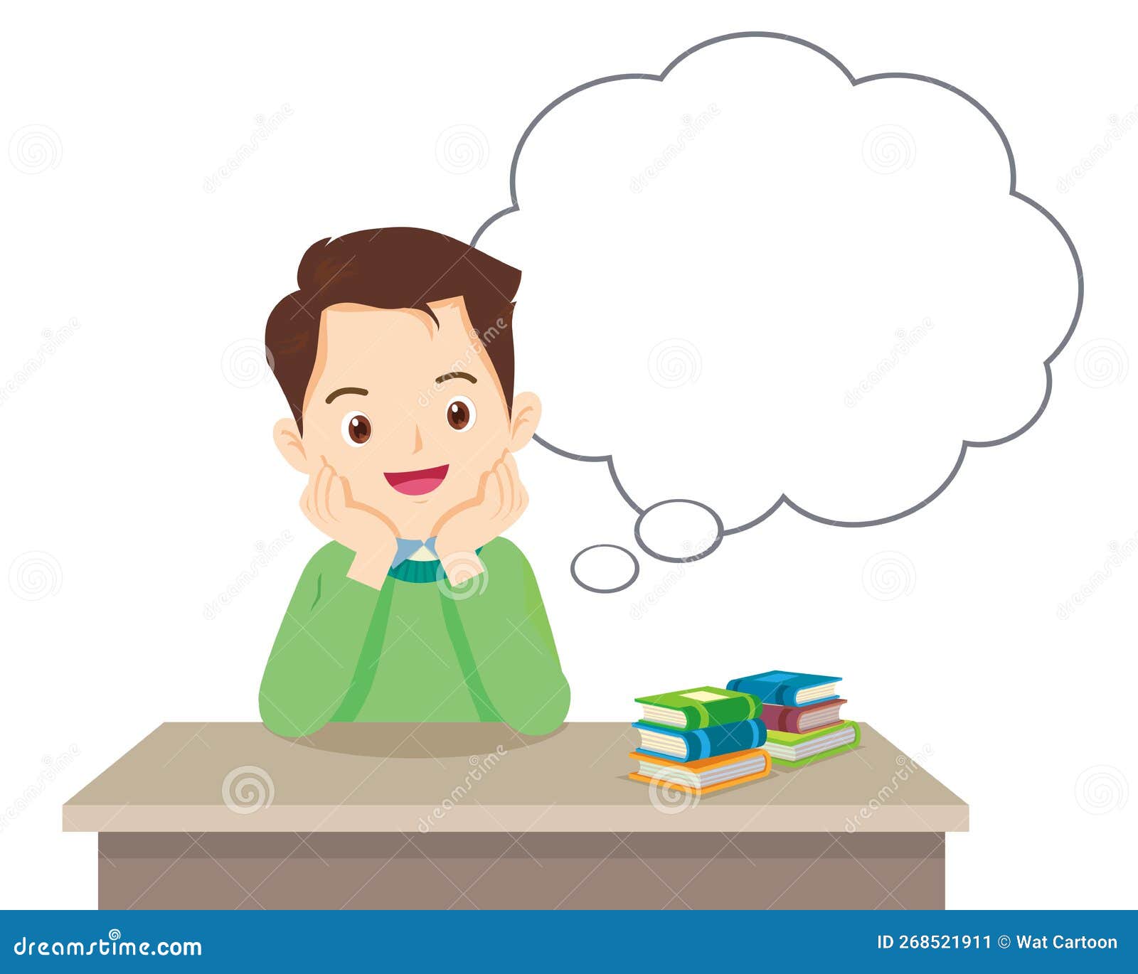 People Thinking Sitting and Rest Chin in Hands Stock Vector ...
