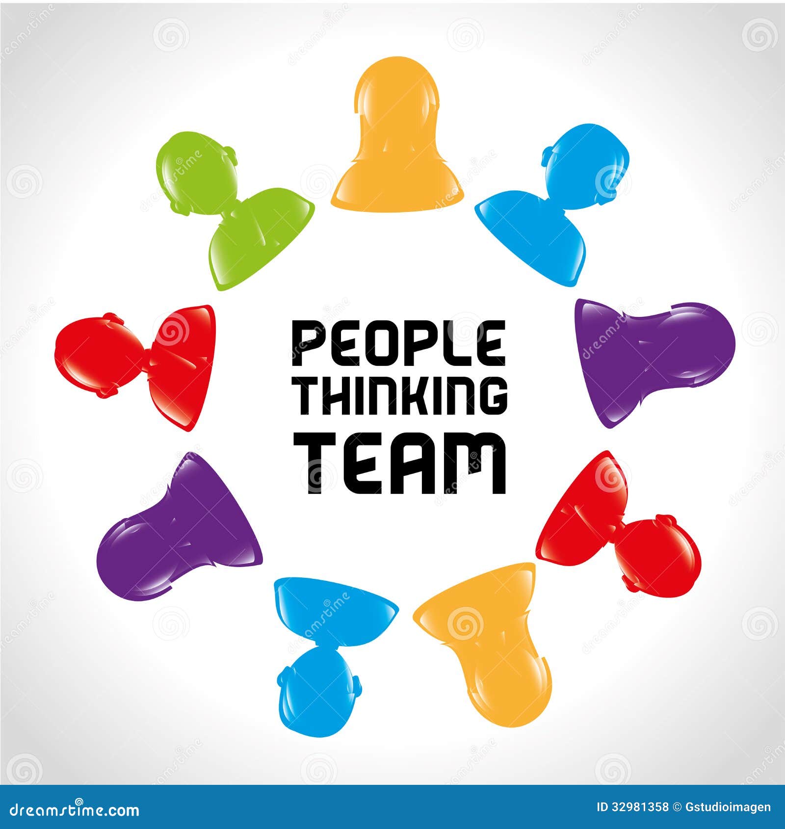 People Thinking Team Vector Illustration | CartoonDealer.com #32981358