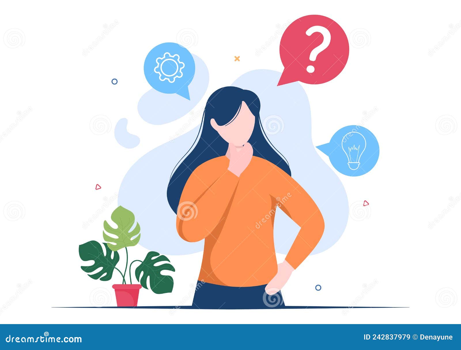 People Thinking To Make Decision, Problem Solving and Find Creative ...