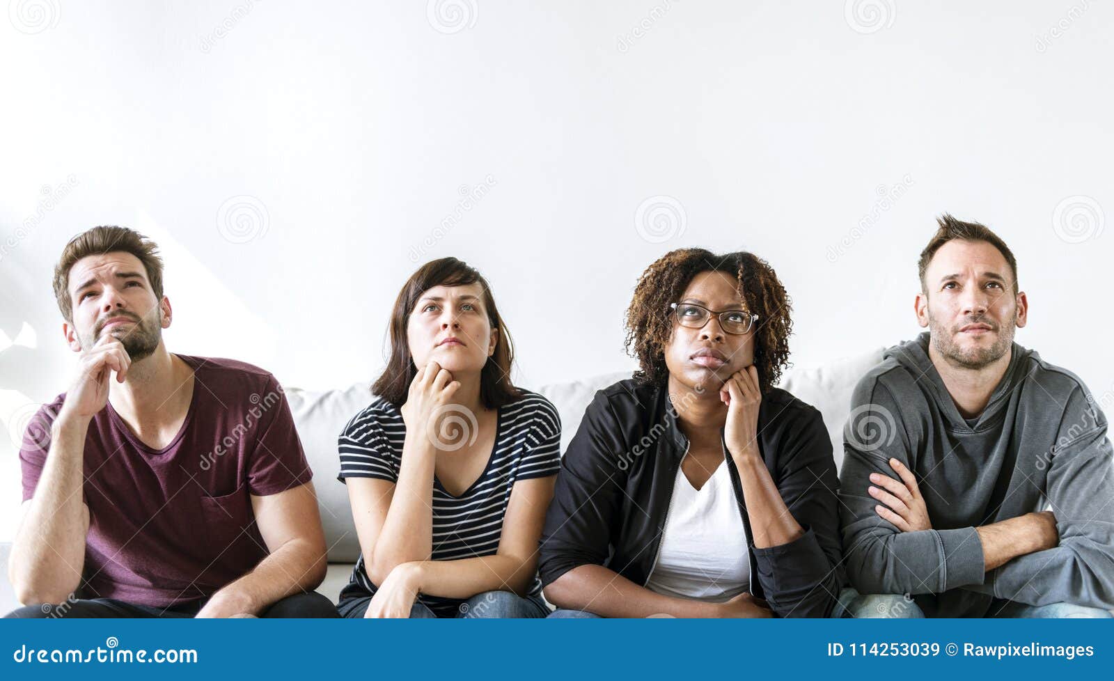 People with Thoughtful Face Expression Stock Image - Image of western ...