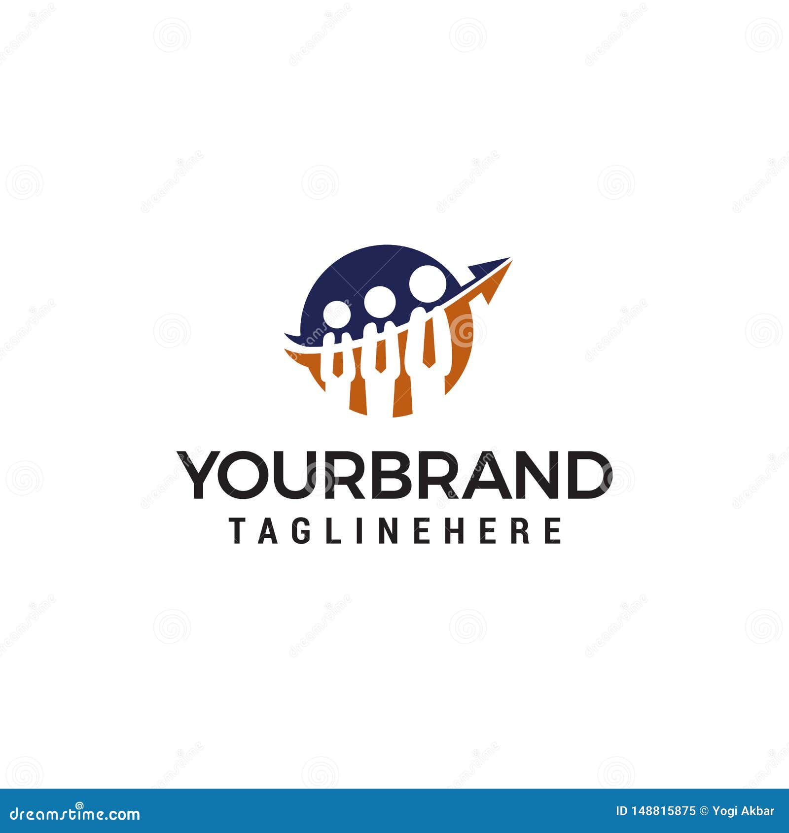 People Three Group Teamwork Llogo Design Concept Template Stock Vector ...