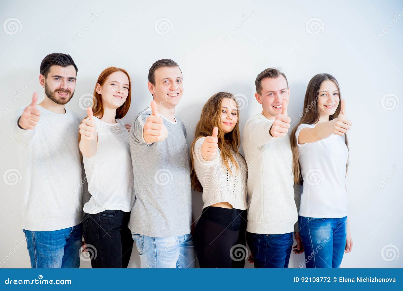 People thumbs up stock photo. Image of beautiful, group - 92108772