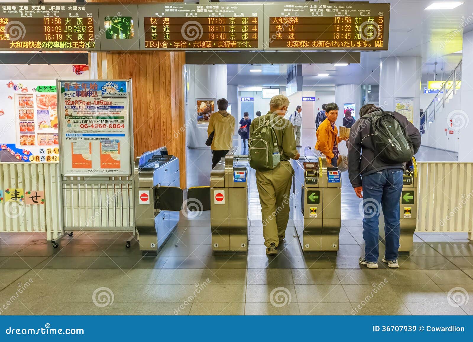 People at Ticket Gate in Nara Station Editorial Stock Image - Image of ...