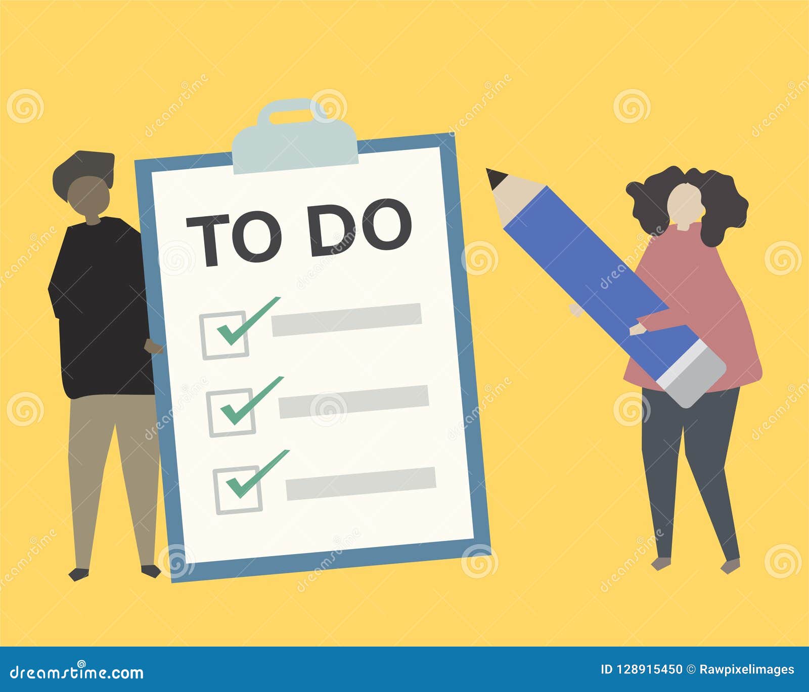 People with To Do List Illustration Stock Vector - Illustration of memo ...