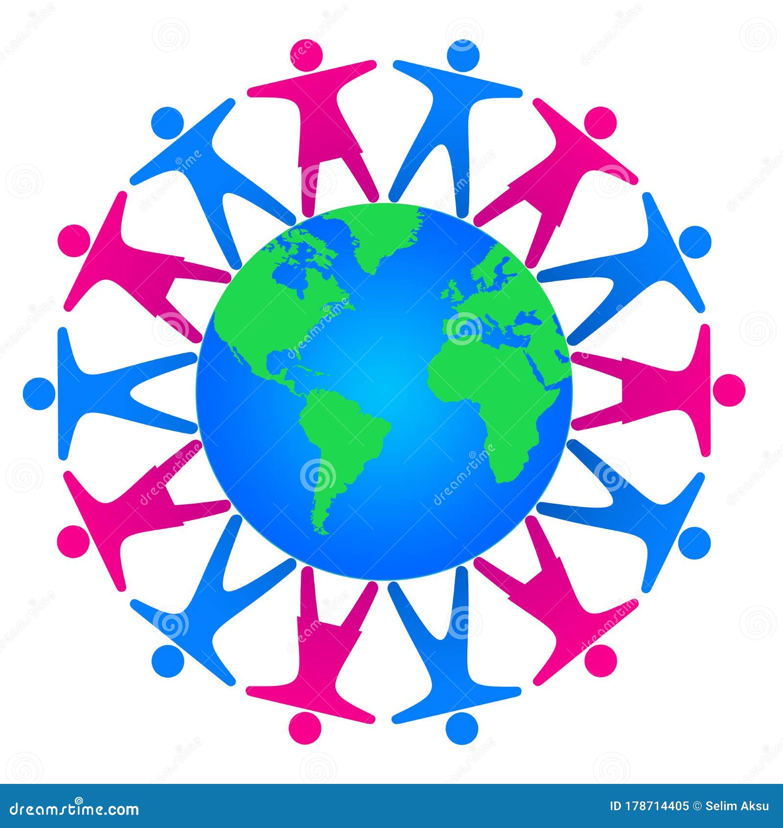 People are Together Hand in Hand on this World. Stock Illustration ...