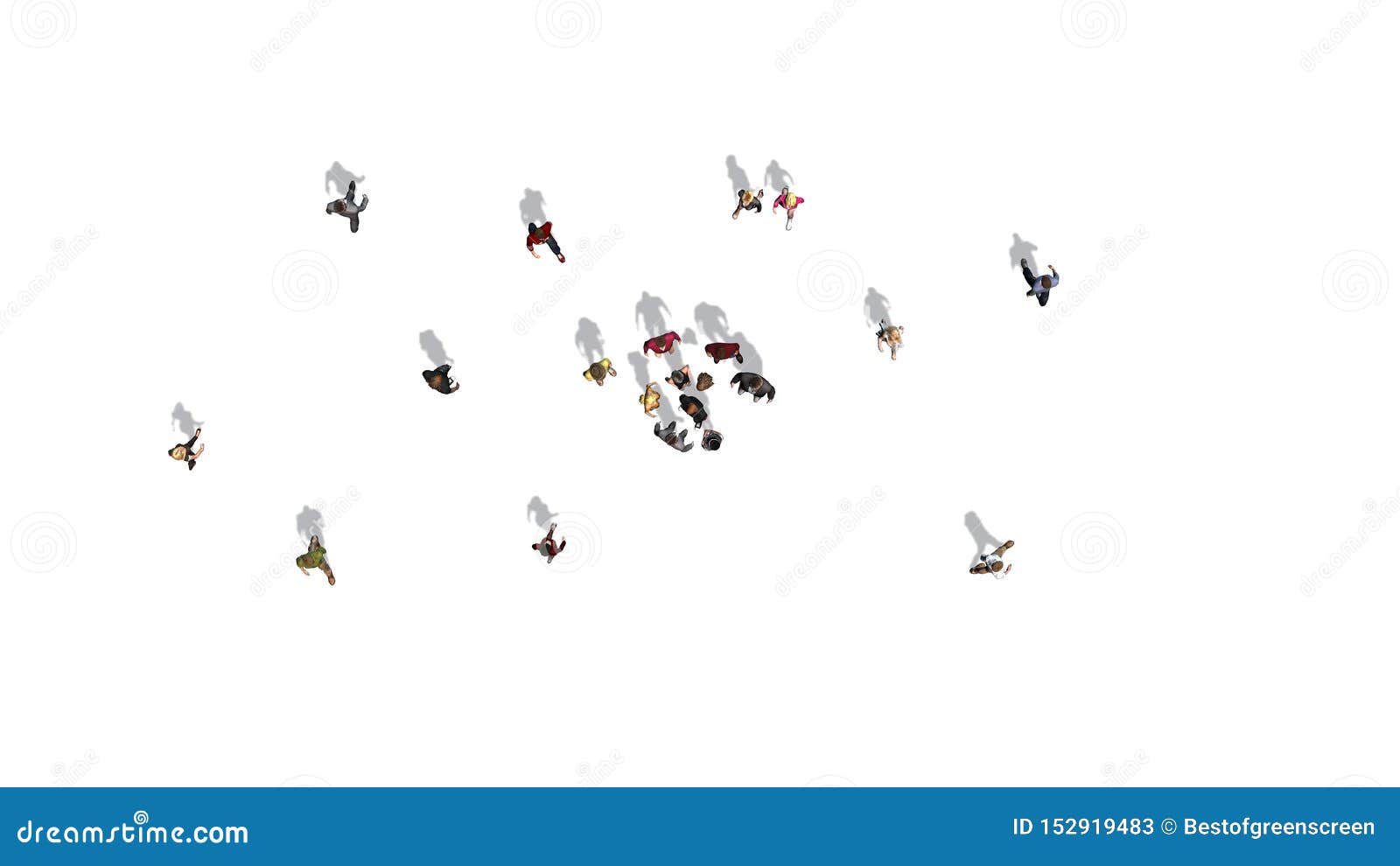 People - Top View with Shadow on White Background Stock Illustration ...
