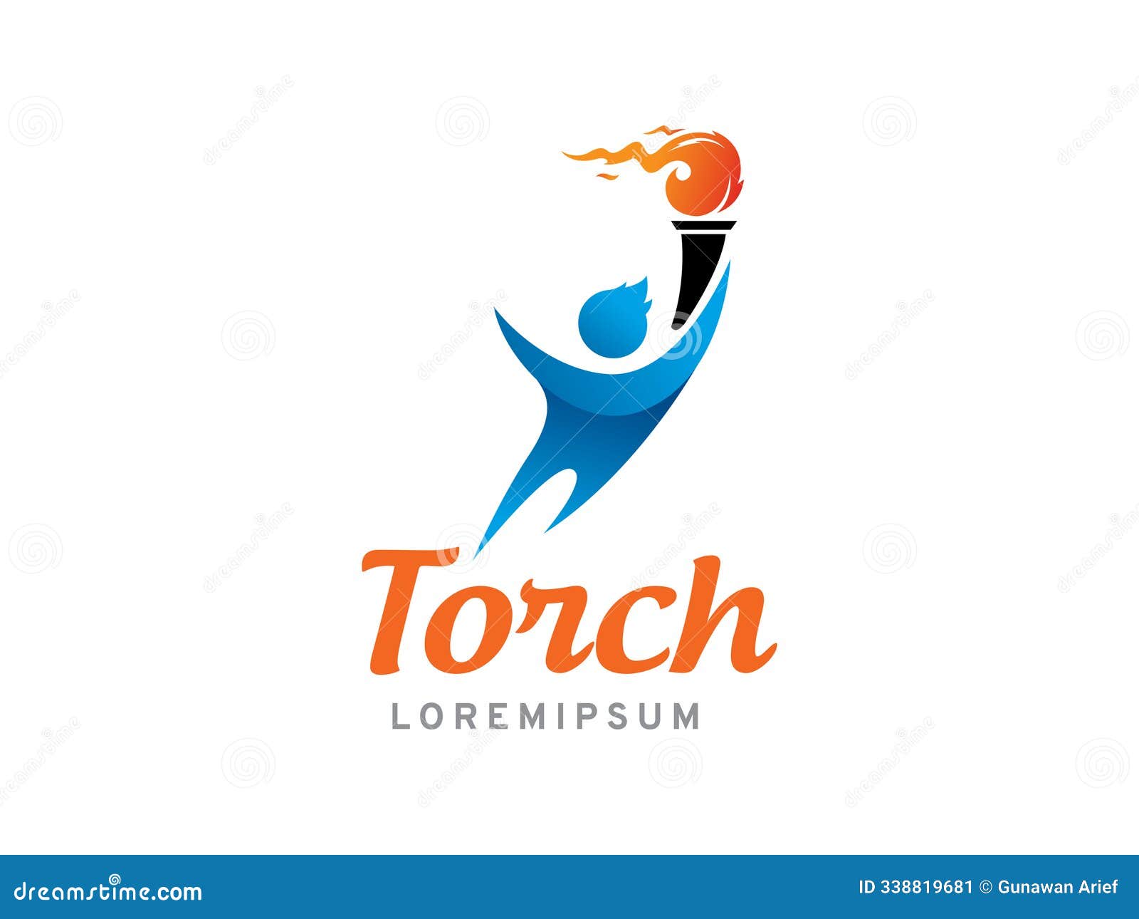 Torch Logo 3d Silver Art Deco Stile Symbol Cartoon Vector ...