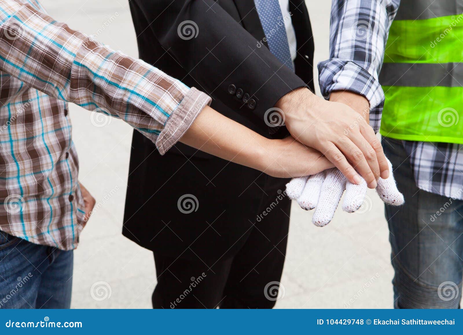 People Touch Hands for Unity Group To Success Business. Stock Photo ...