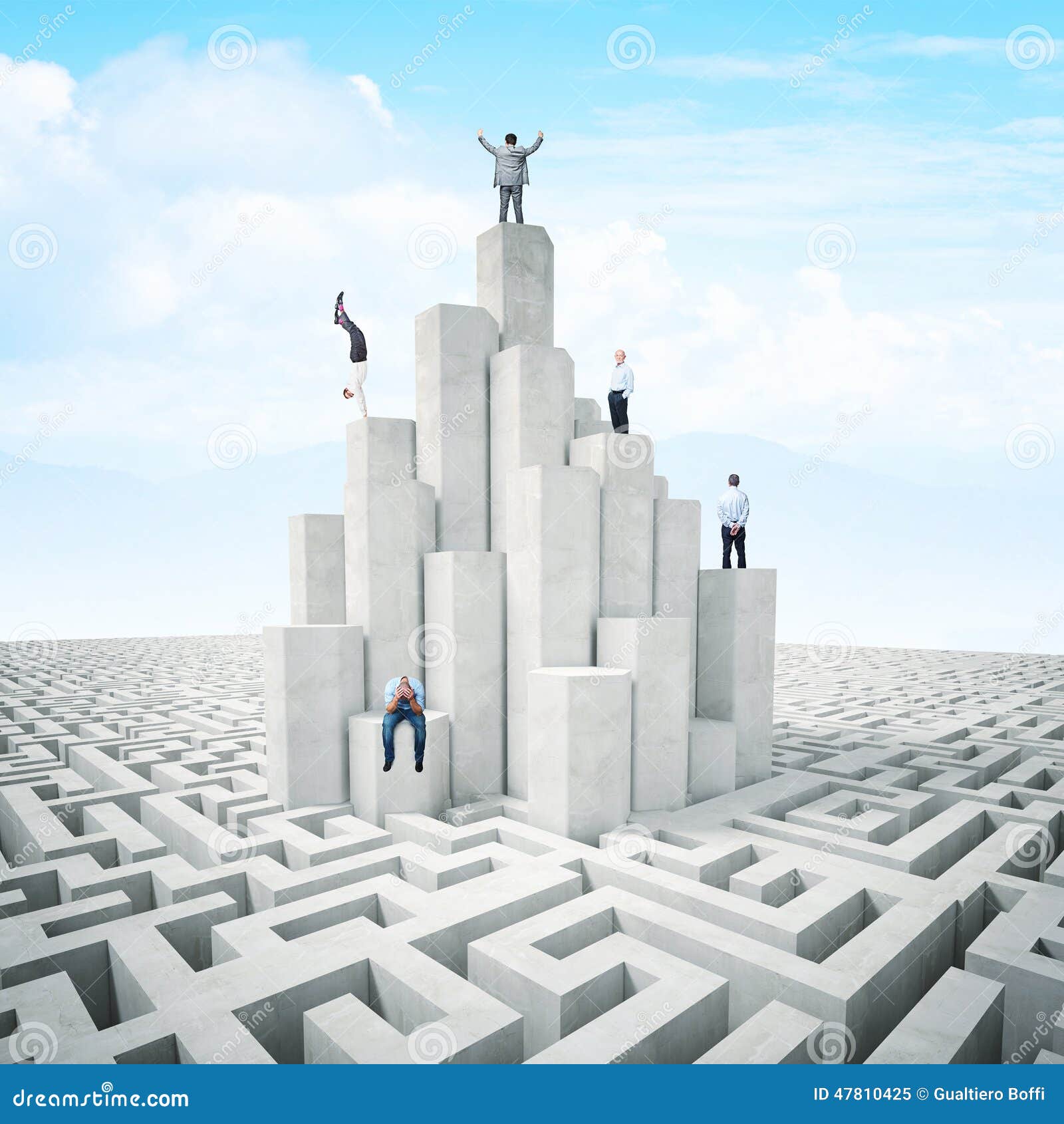 People tower stock illustration. Illustration of businesswoman - 47810425