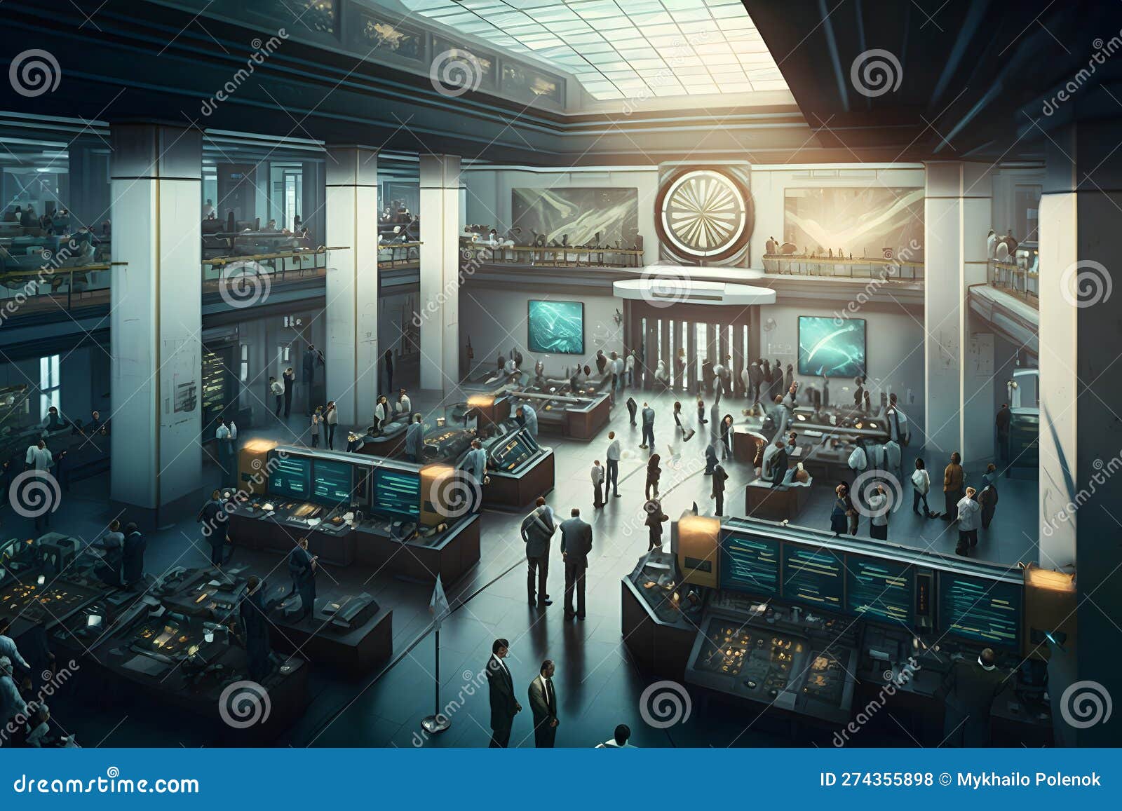 People in the Trading Room. Neural Network AI Generated Stock ...