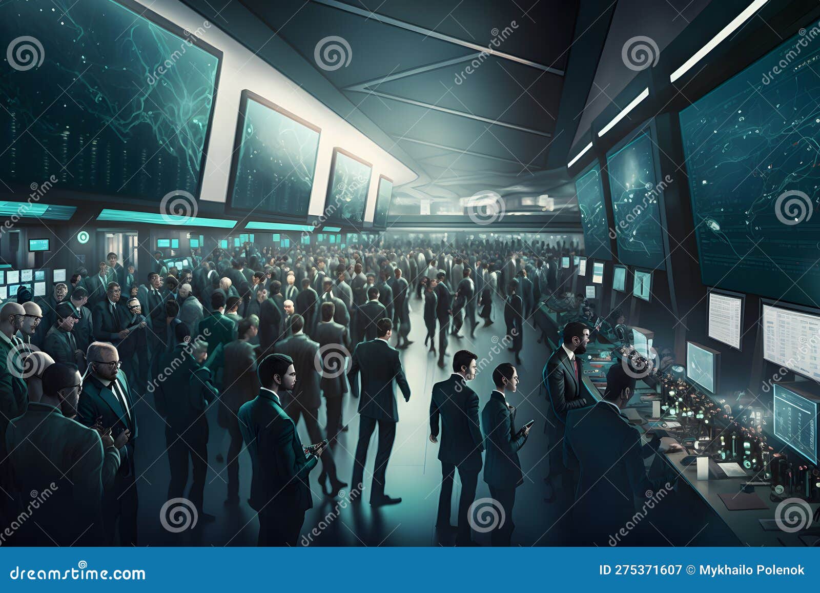 People in the Trading Room. Neural Network AI Generated Stock ...