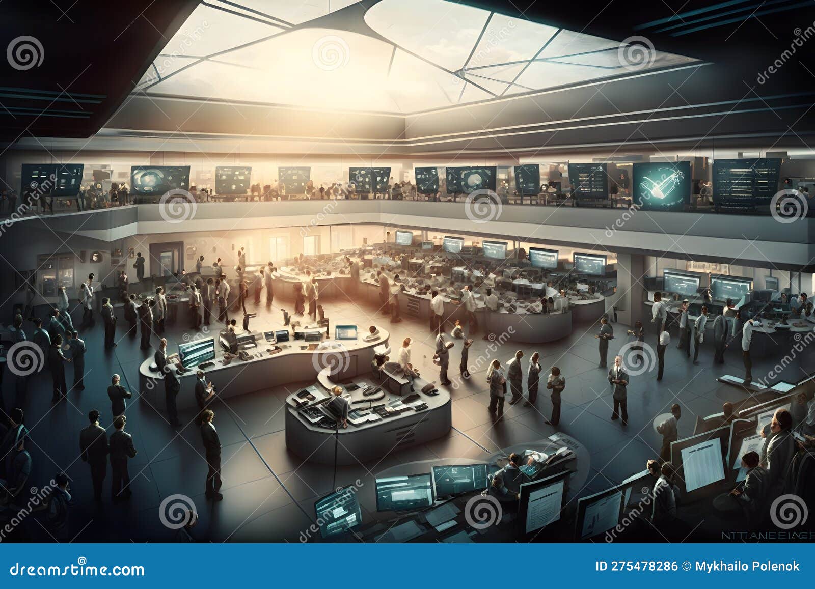 People in the Trading Room. Neural Network AI Generated Stock ...