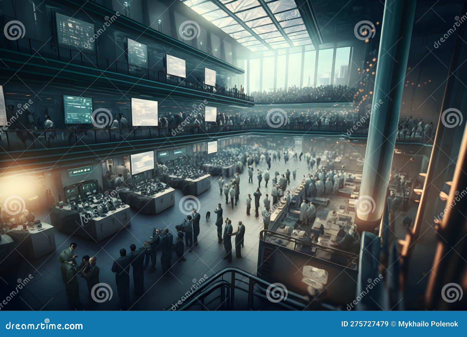 People in the Trading Room. Neural Network AI Generated Stock ...