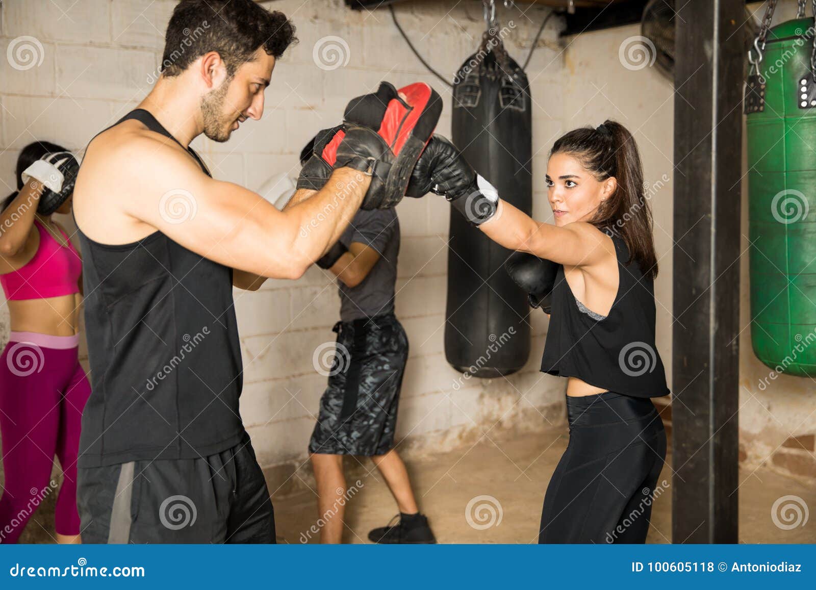 Group of People Training in a Boxing Gym Stock Photo - Image of gloves ...