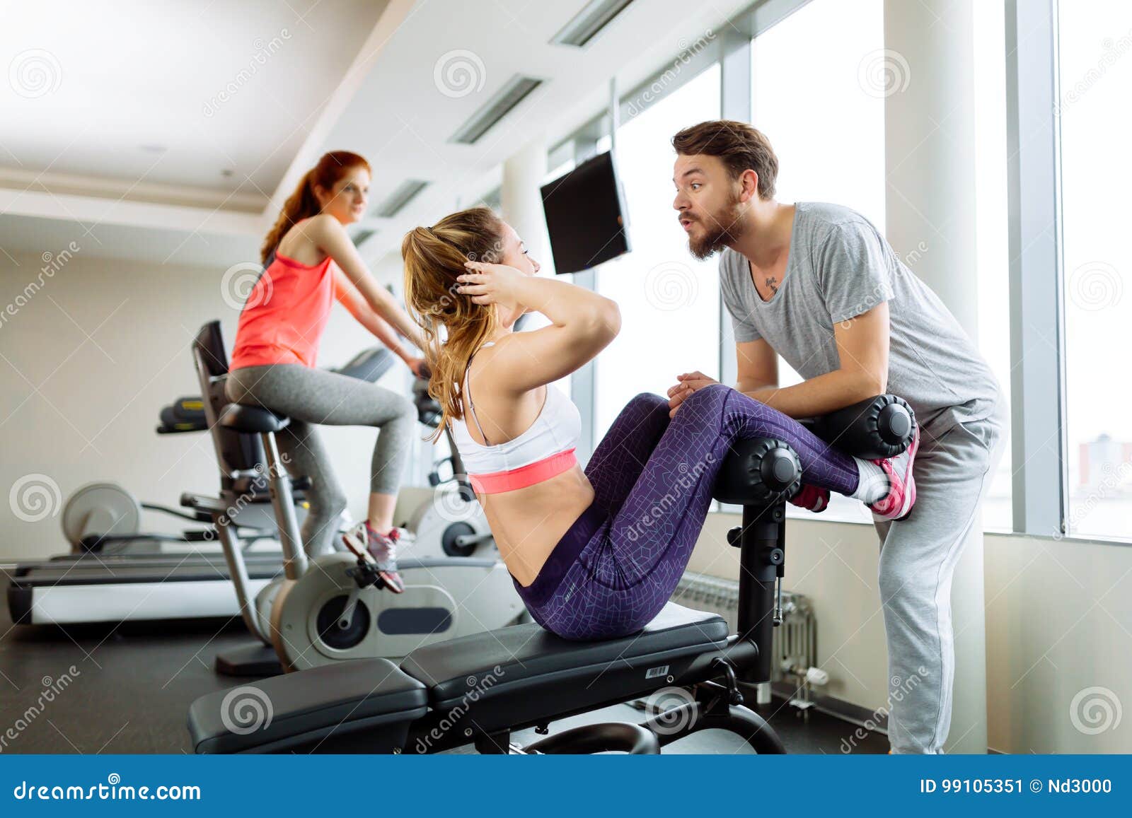 People training in gym stock image. Image of person, body - 99105351