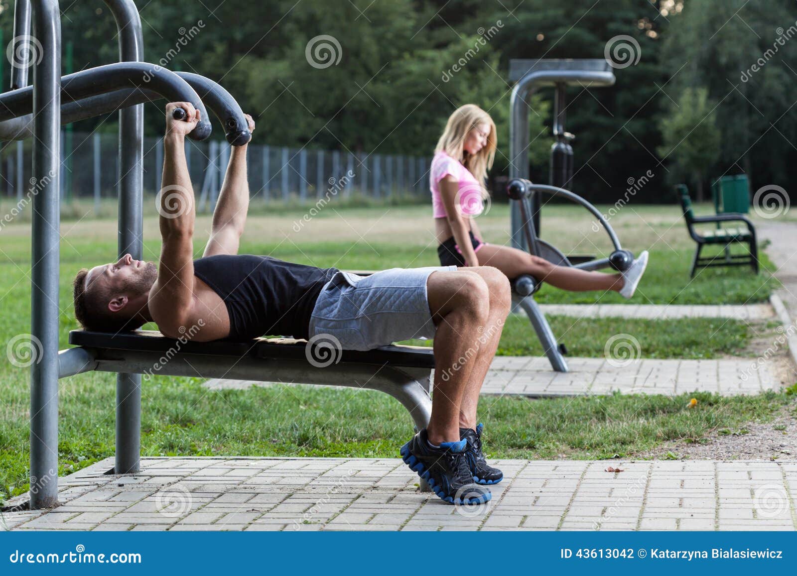 People Training on the Outdoor Gym Stock Photo - Image of practice ...