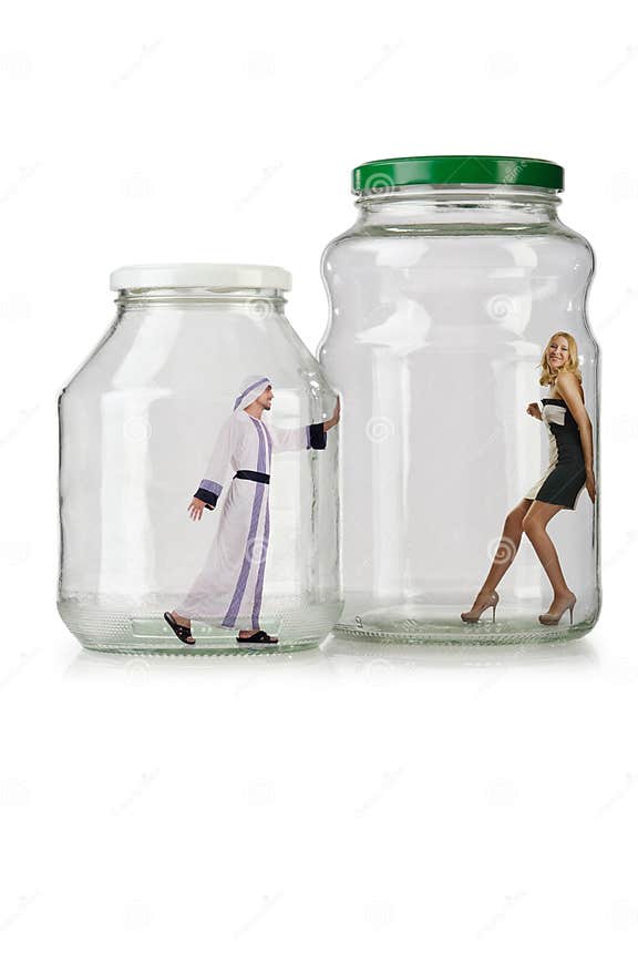 The People Trapped in the Glass Jar Stock Image - Image of inmate ...