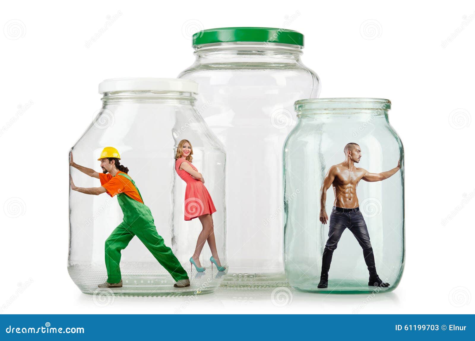 The People Trapped in the Glass Jar Stock Image - Image of captive ...
