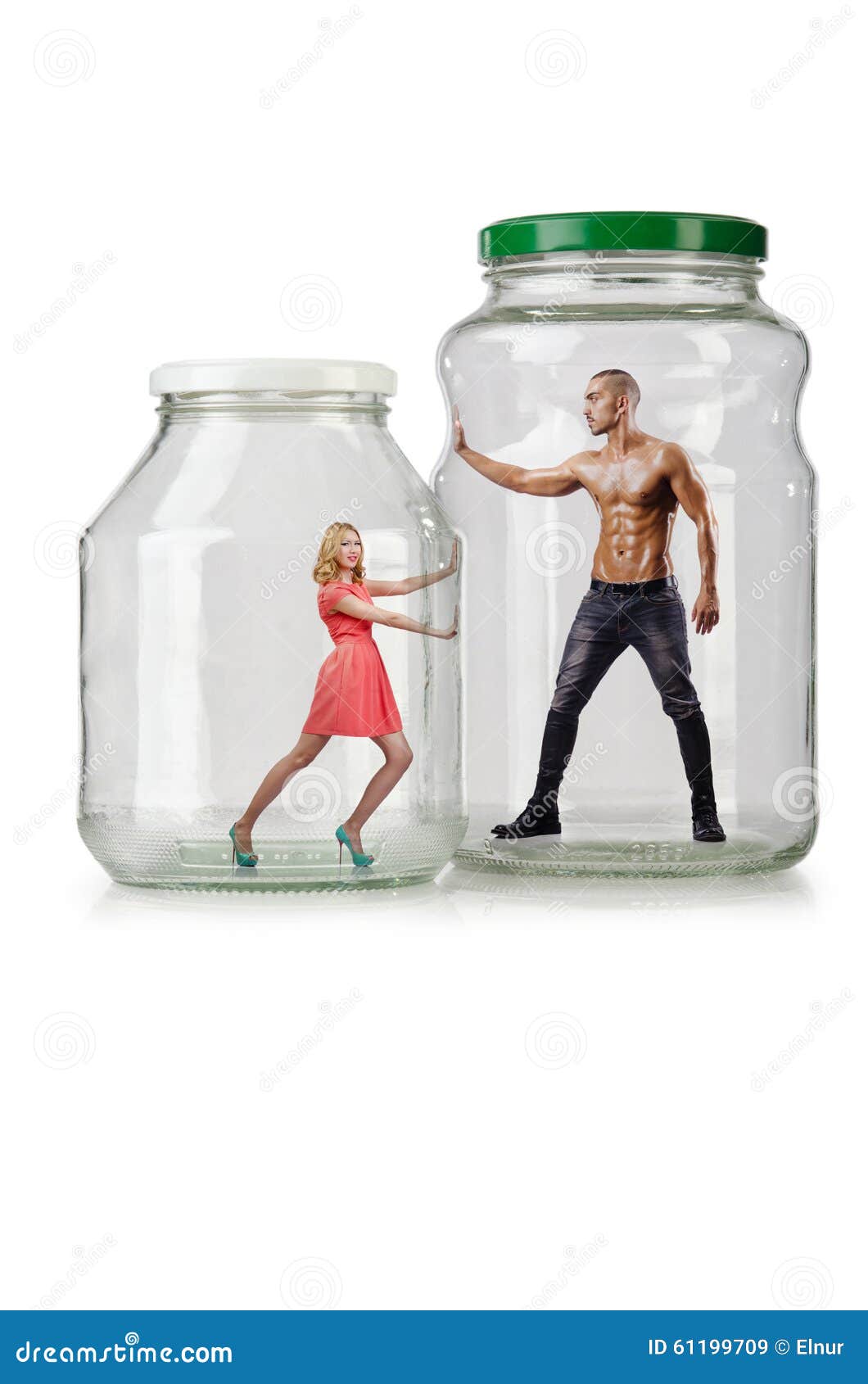 The People Trapped in the Glass Jar Stock Image - Image of isolated ...
