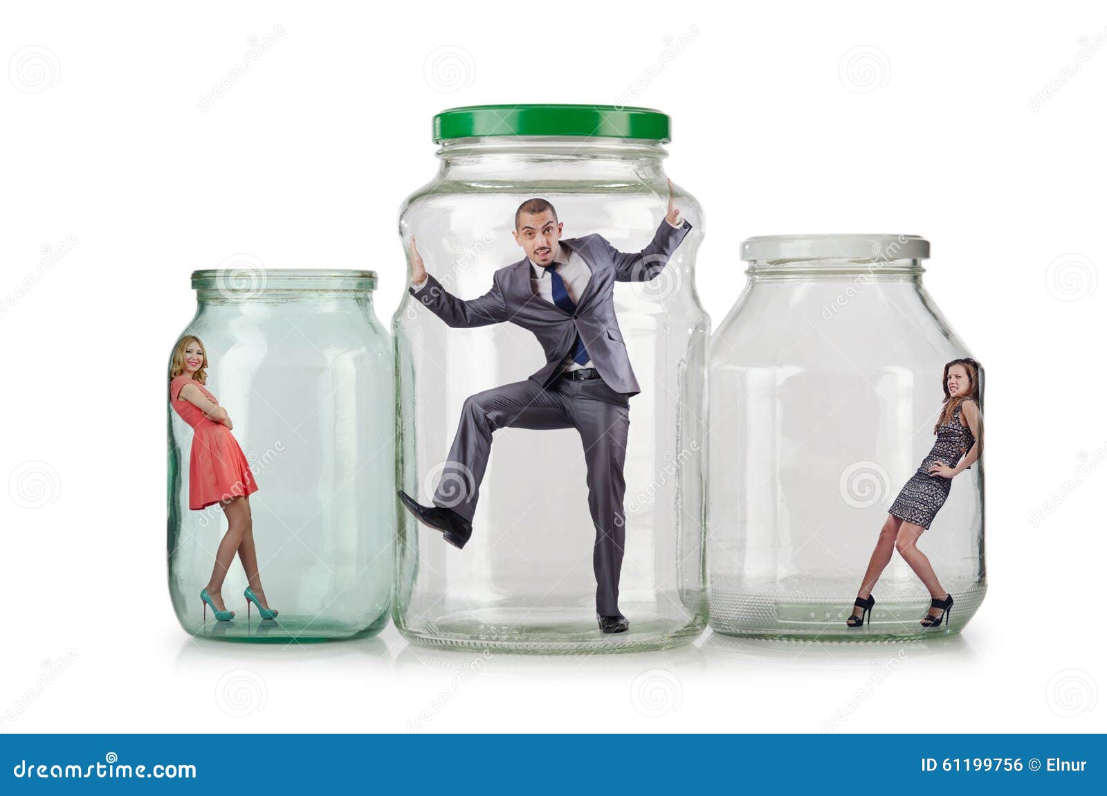 The People Trapped in the Glass Jar Stock Photo - Image of female ...