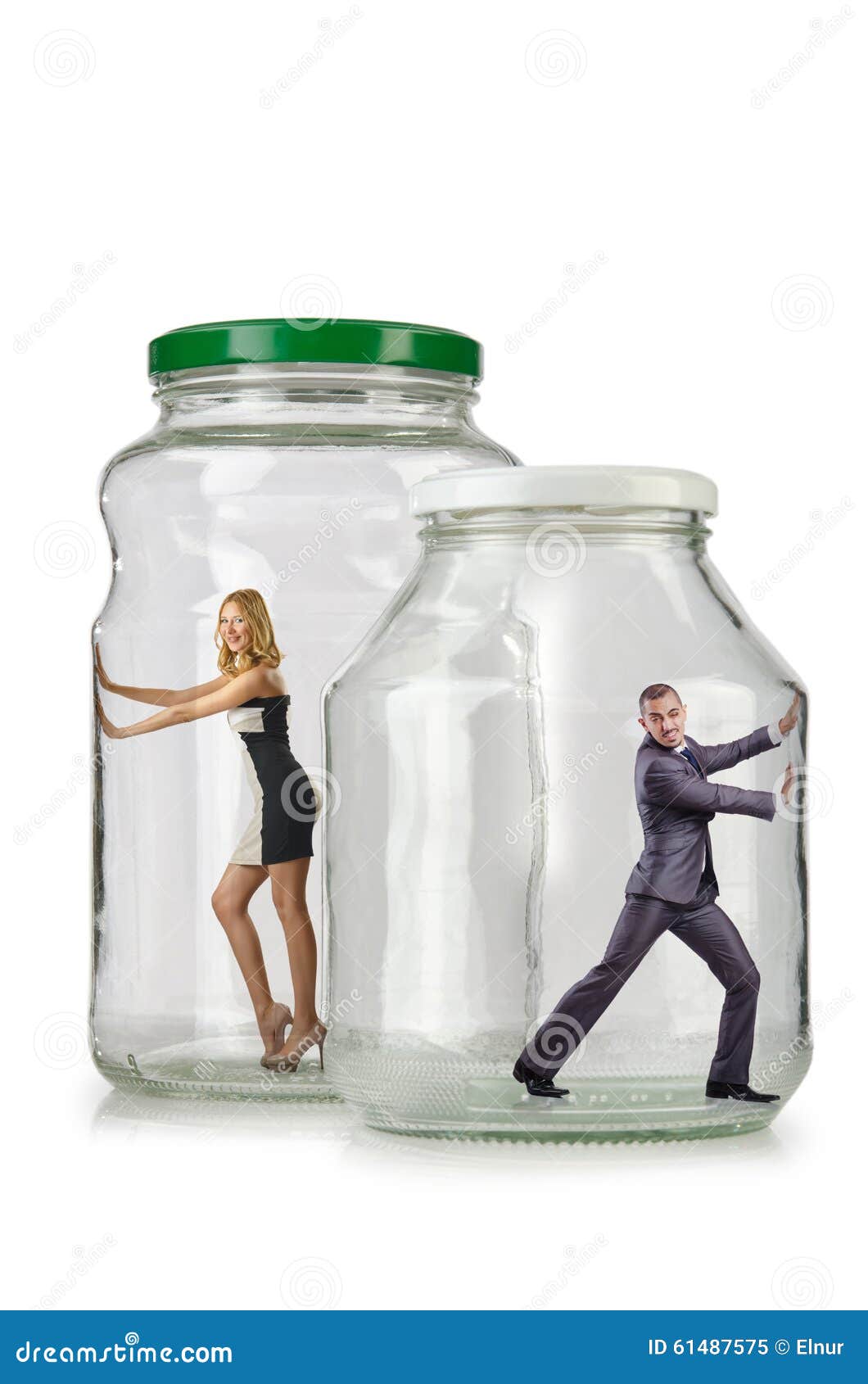 The People Trapped in the Glass Jar Stock Image - Image of fashionable ...