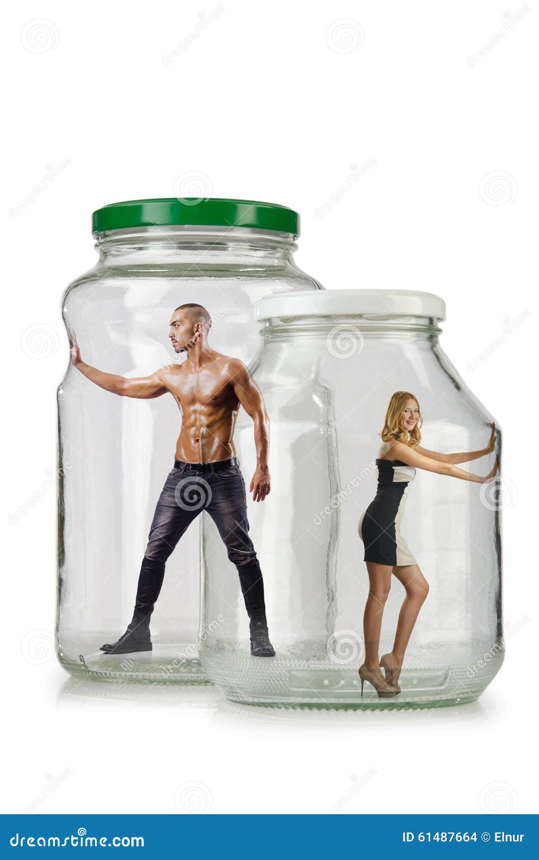 The People Trapped in the Glass Jar Stock Photo - Image of glamour ...