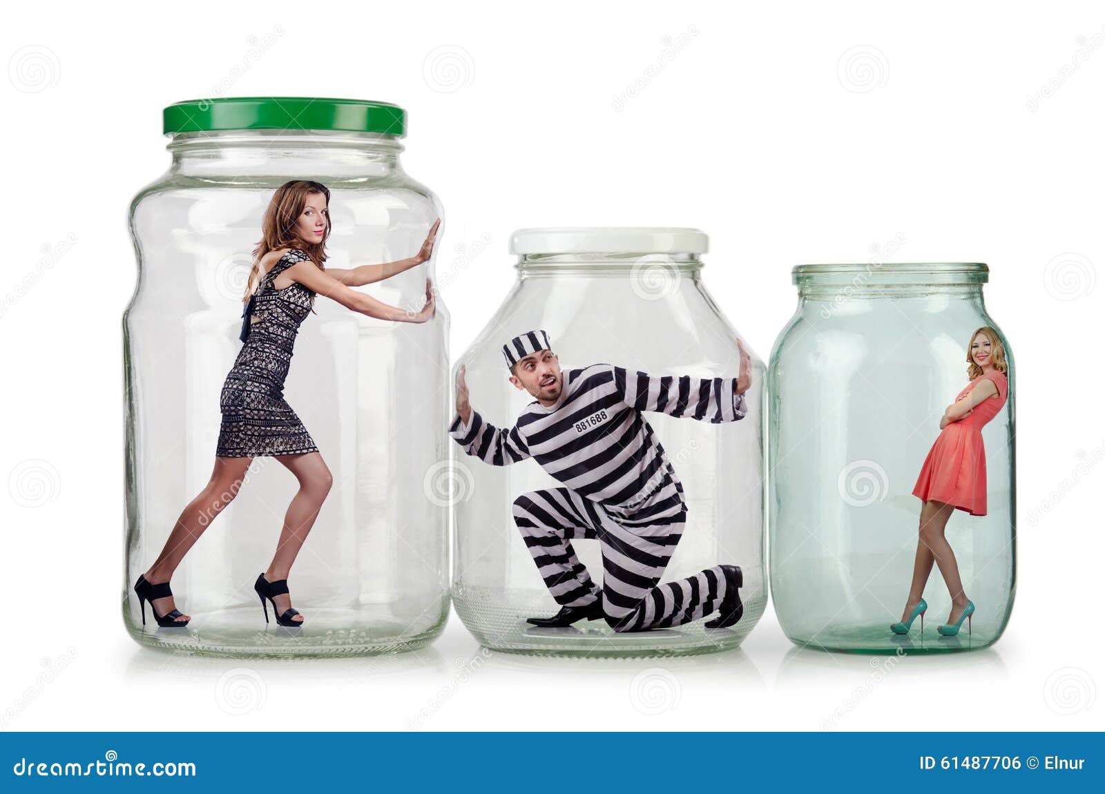 The People Trapped in the Glass Jar Stock Photo - Image of figure ...