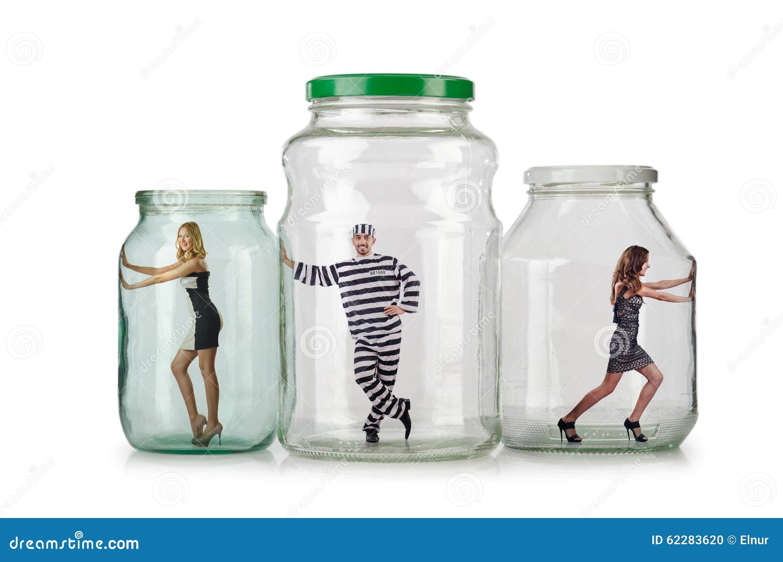 The People Trapped in the Glass Jar Stock Photo - Image of body ...