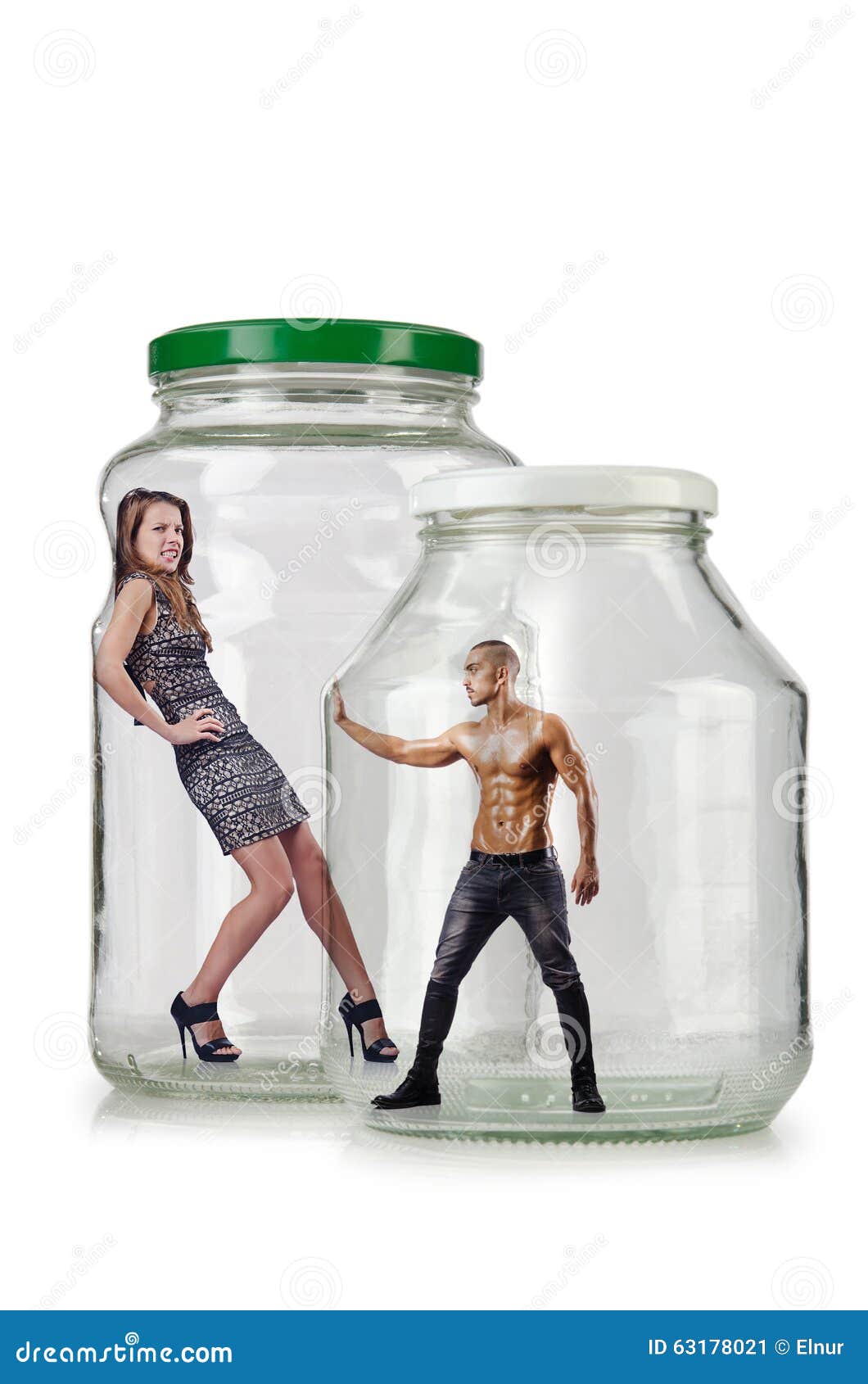 The People Trapped in the Glass Jar Stock Image - Image of imprisoned ...