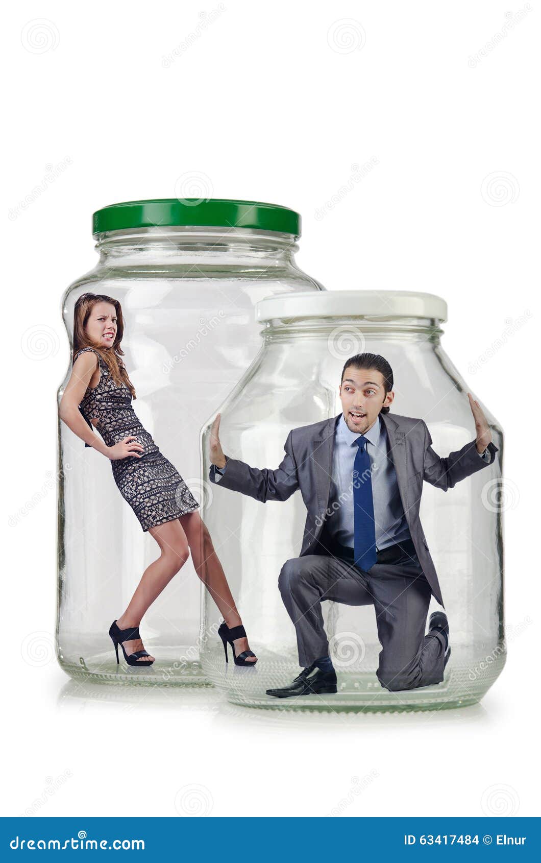 The People Trapped in the Glass Jar Stock Photo - Image of elegant ...